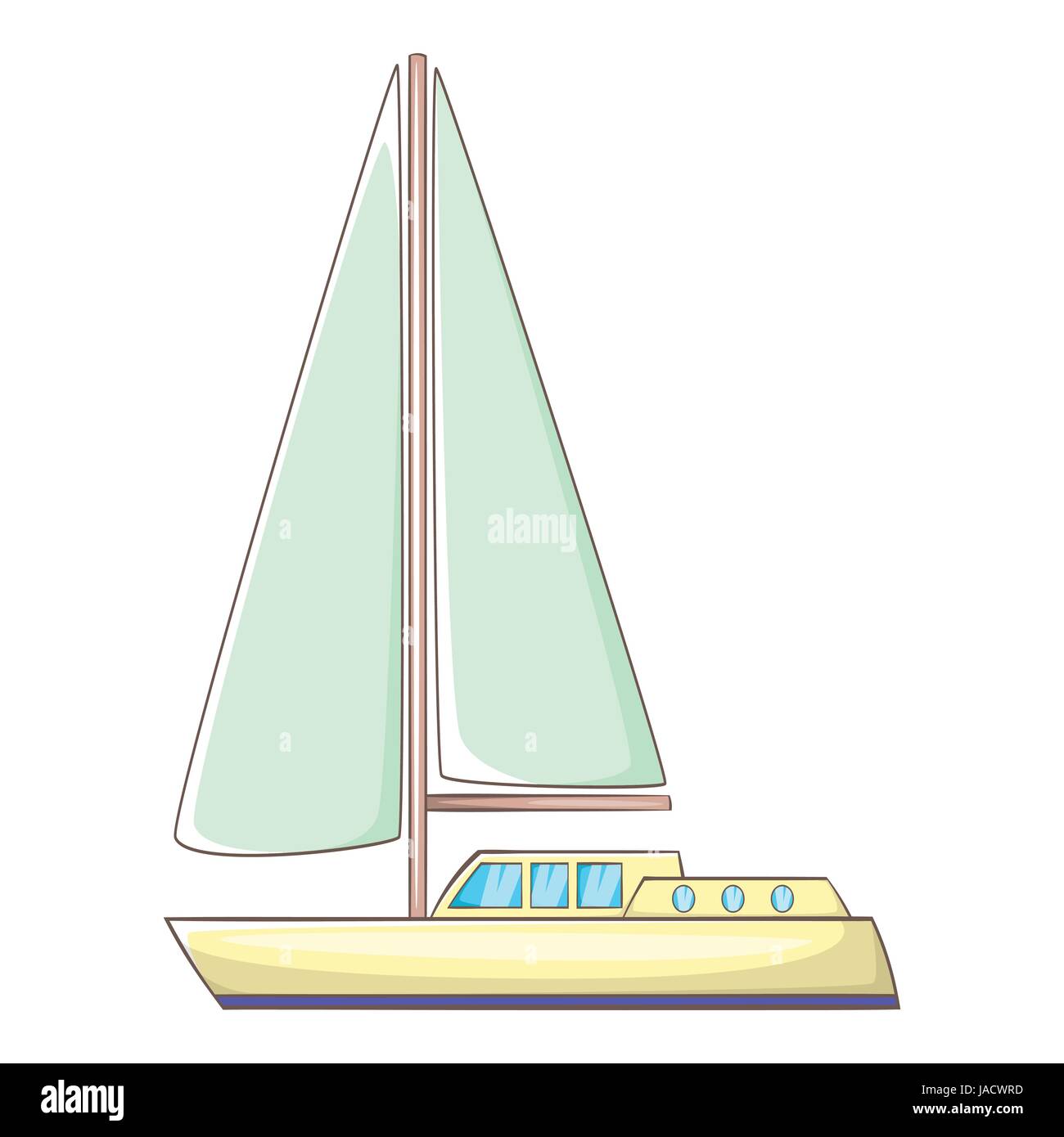 Segel-Yacht-Symbol. Cartoon Illustration Segeln Yacht Vektor Icon für ...