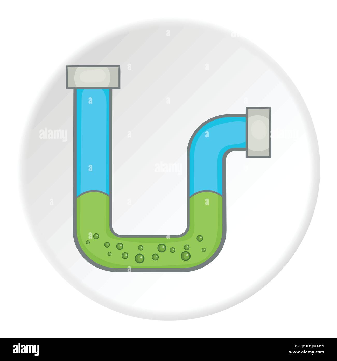 Verstopfen Sie in das Pipe-Symbol. Cartoon-Illustration der Verstopfung ...