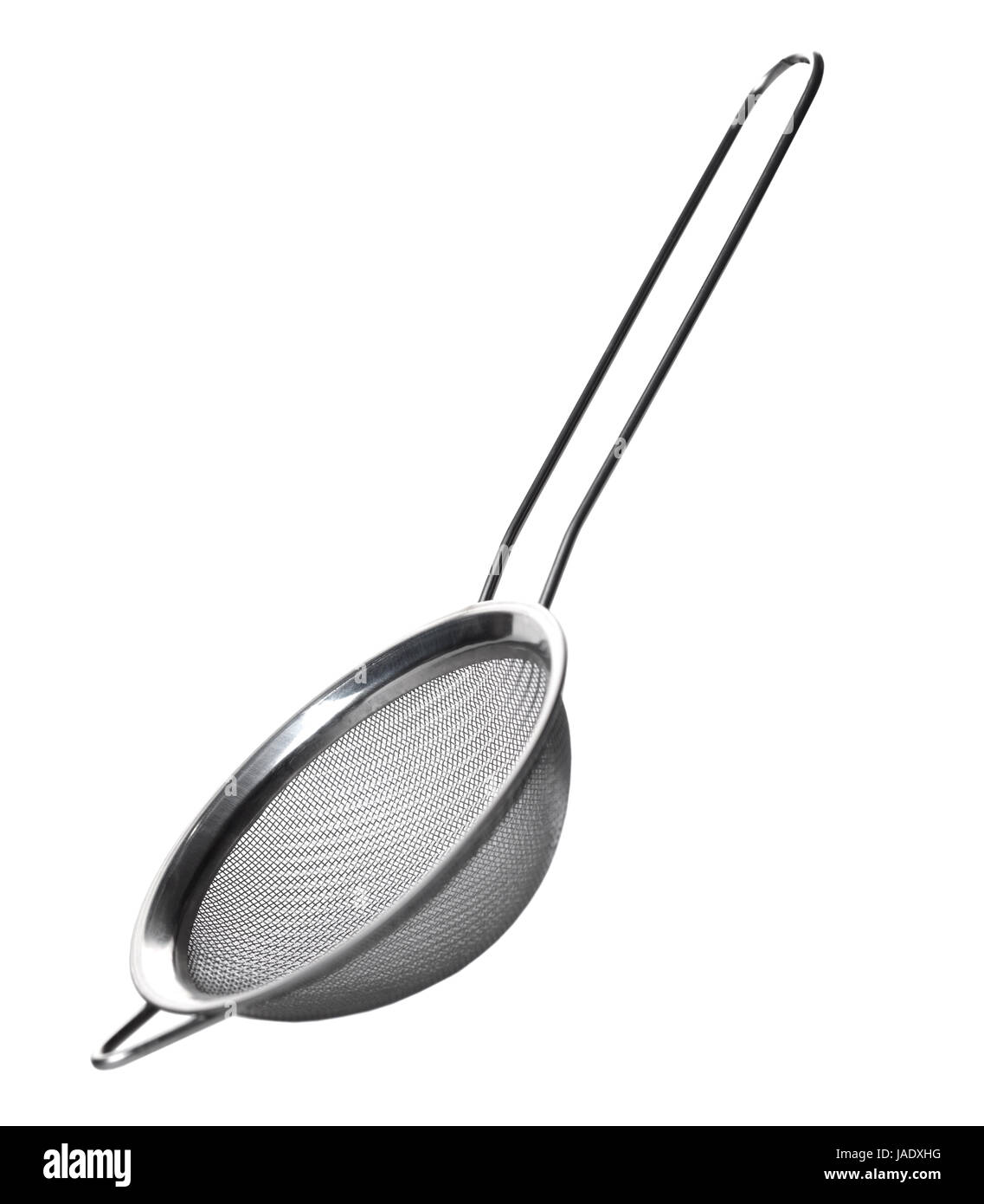metallische Sieb Closeup isoliert auf weißem Hintergrund ...
