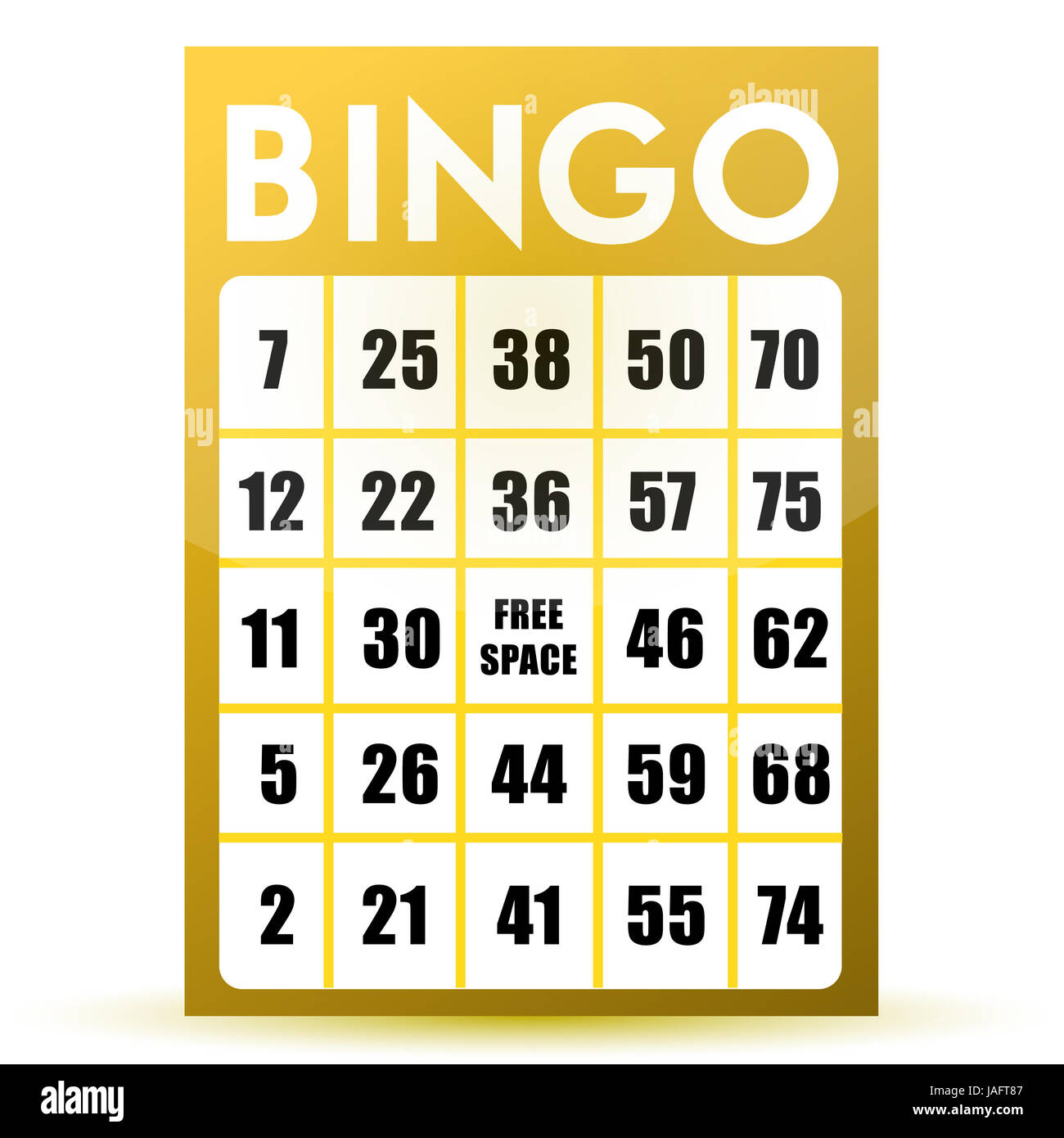Bingo-Karte Illustration Design auf einem weißen Hintergrund isoliert ...