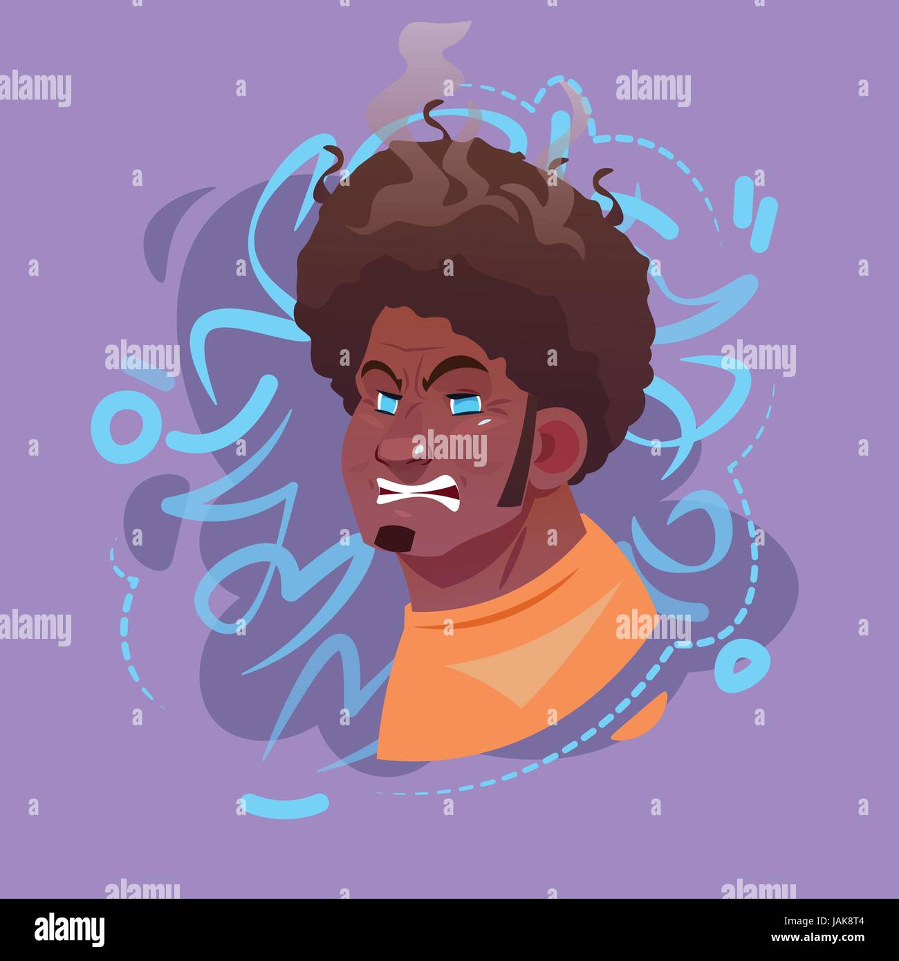 Profil-Symbol männlicher Emotion Avatar, Hipster Mann Cartoon Portrait ...