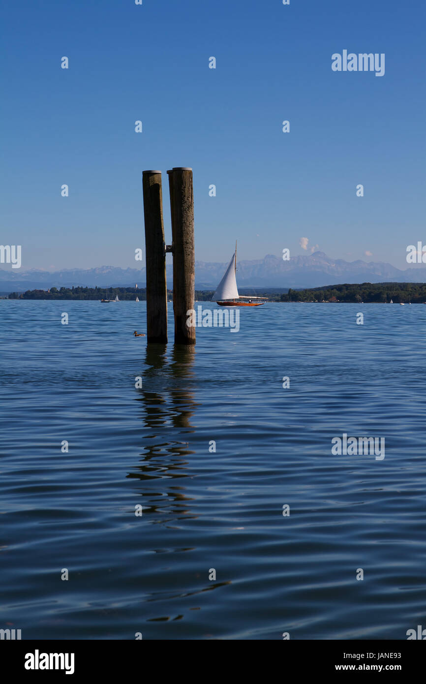 Blick Vom Ufer aus Auf Einen alten Holz-Kapitalanlagestrategie Im ...