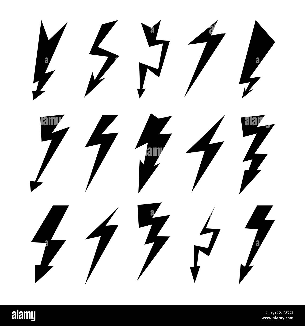 Blitz-Zeichen-Vektor-Set. Lightning Bolt Icons. Donner-Blitz-Symbole ...