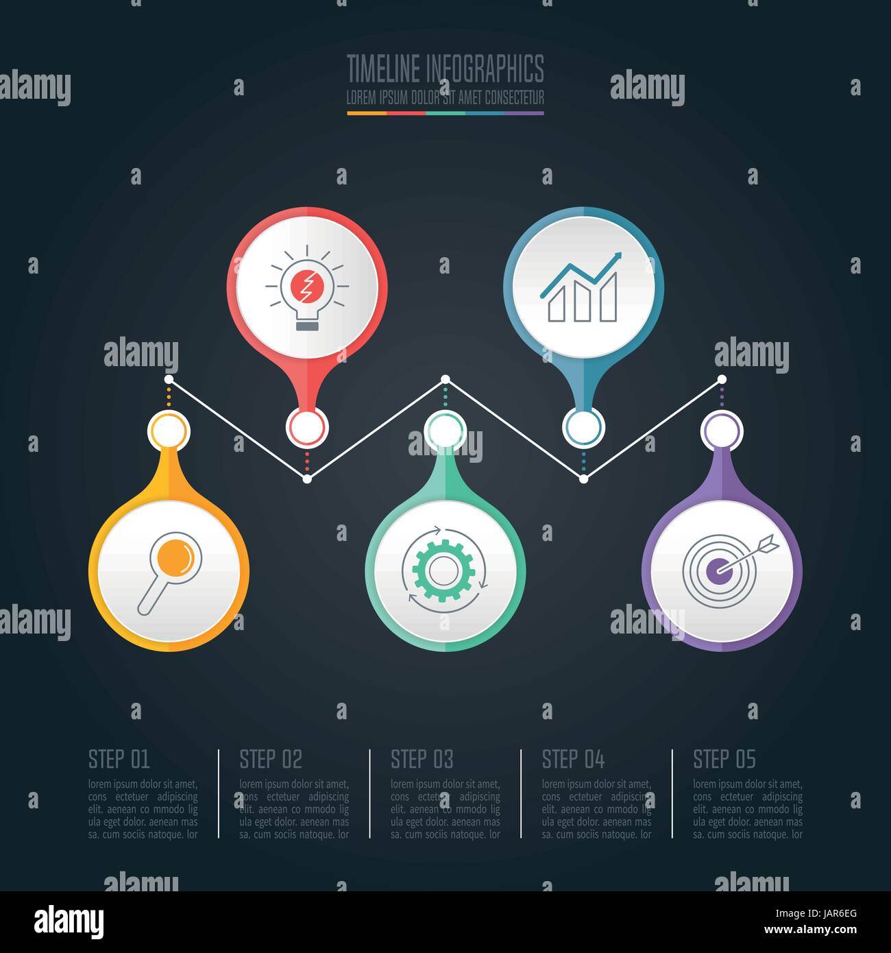 Kreatives Konzept für die Infografik. Zeitachse Infografik Vektor und ...