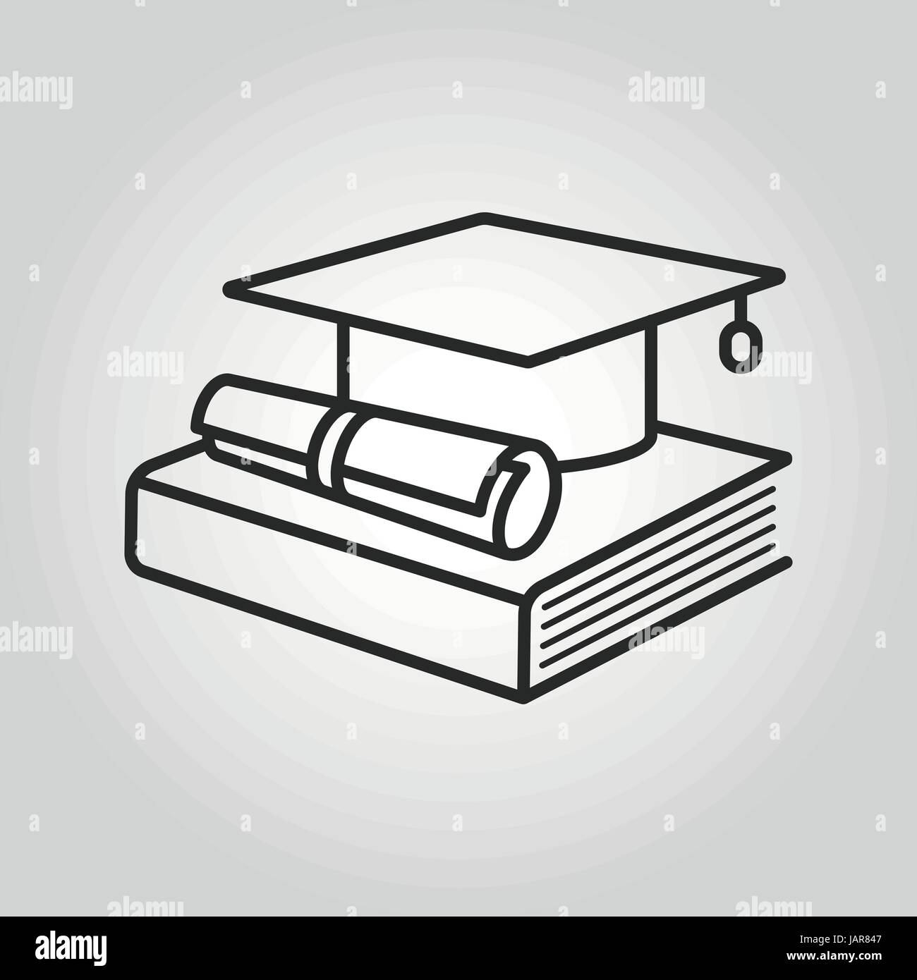 Bildung-Symbol. Graduation Cap, Buch und Diplom Symbol. Vektor ...