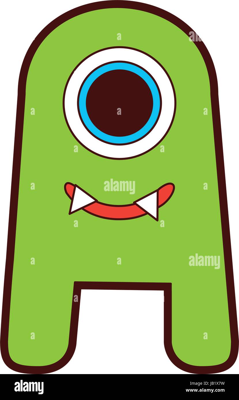 lustige Monster Zeichen Symbol Stock-Vektorgrafik - Alamy