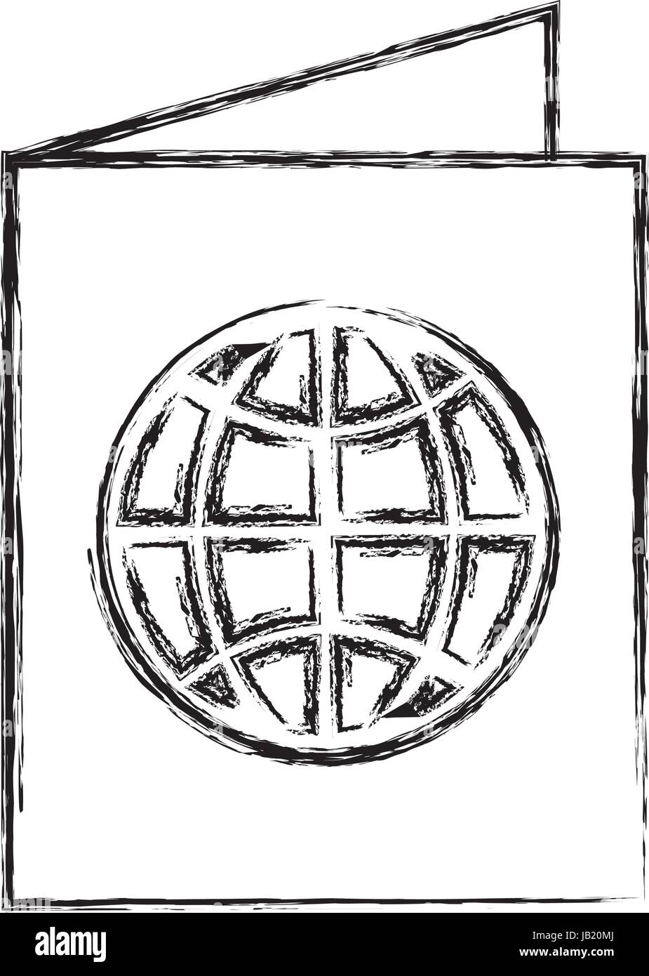 Skizze zu zeichnen Pass cartoon Stock-Vektorgrafik - Alamy