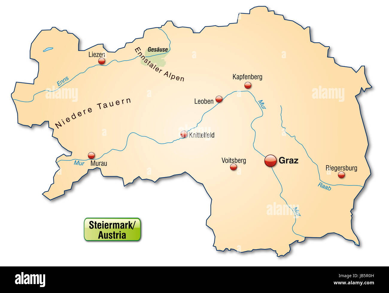 Karte der steiermark -Fotos und -Bildmaterial in hoher Auflösung – Alamy