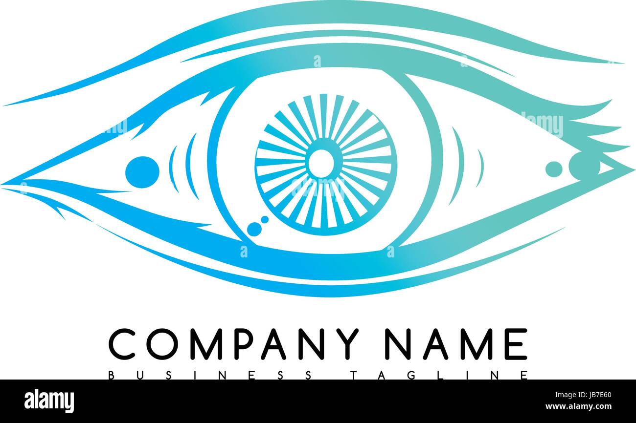 Augen sehen, Logo-Schriftzug-Vorlage-Vektor-Kunst-illustration Stock ...