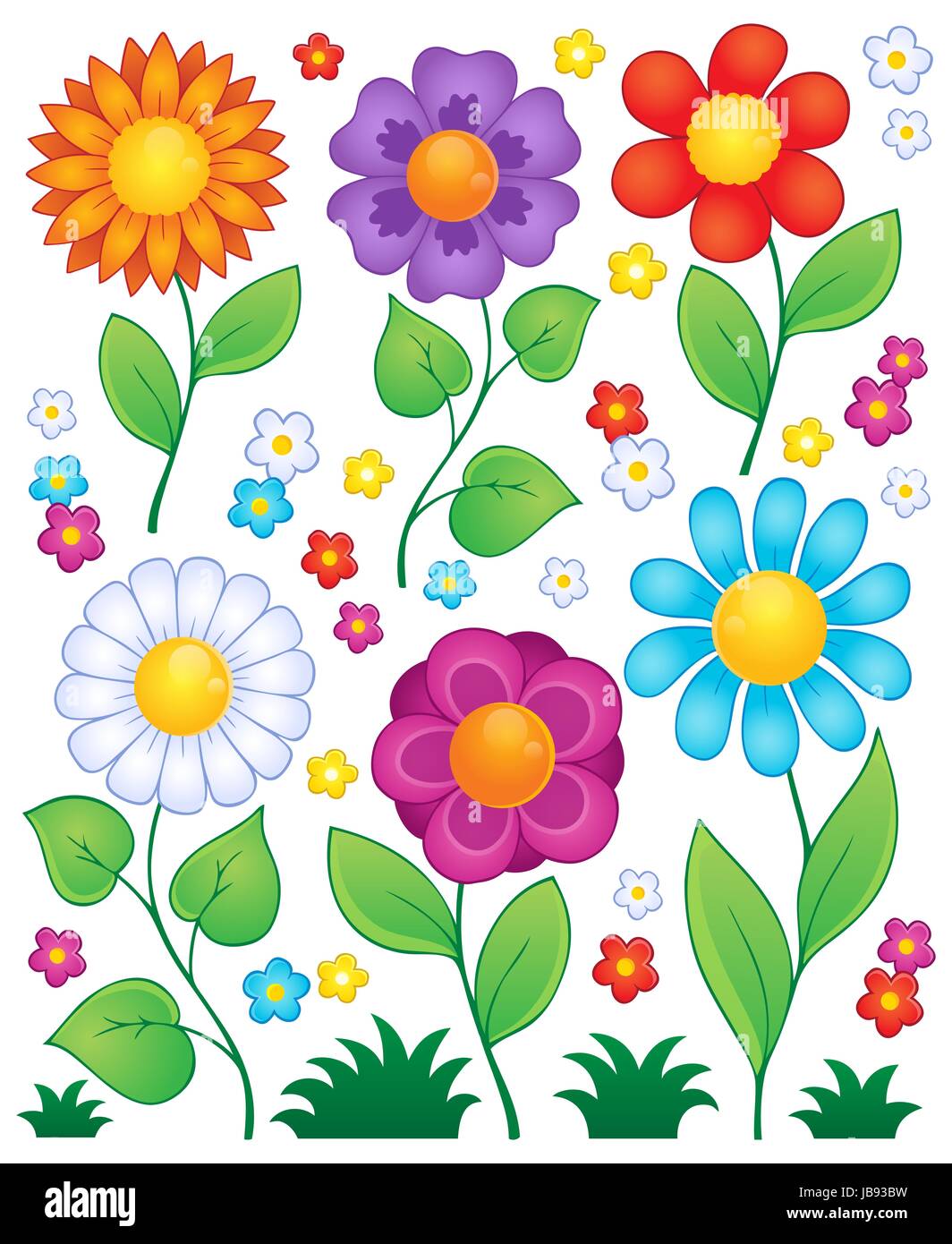 Cartoon-Blumen-Kollektion 3 - Bild-Darstellung Stockfotografie - Alamy
