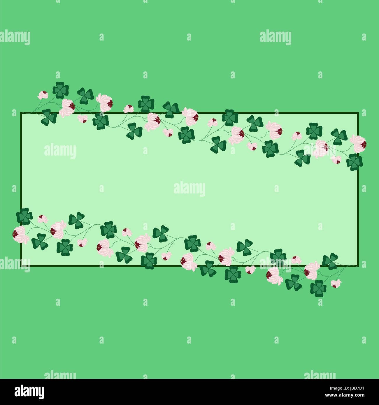 Karte mit Klee, ein Textfeld Stockfotografie - Alamy