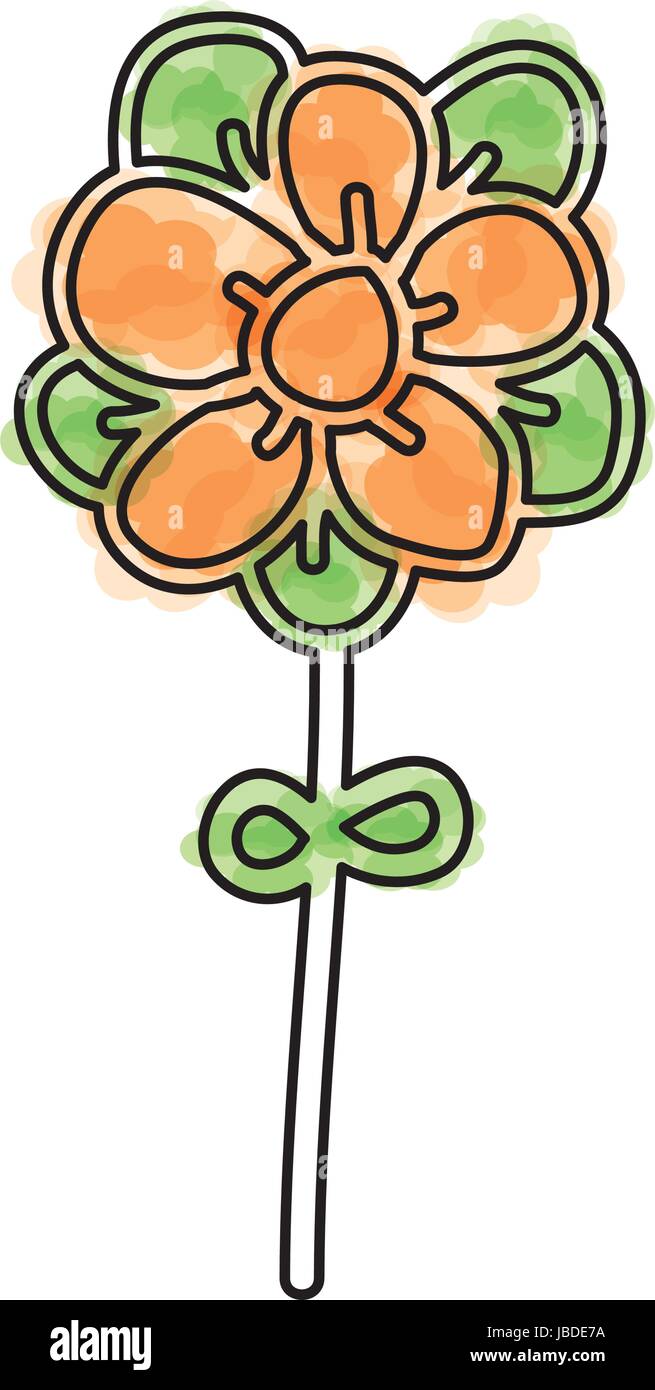 Aquarell Blume Cartoon Vektor Stock-Vektorgrafik - Alamy
