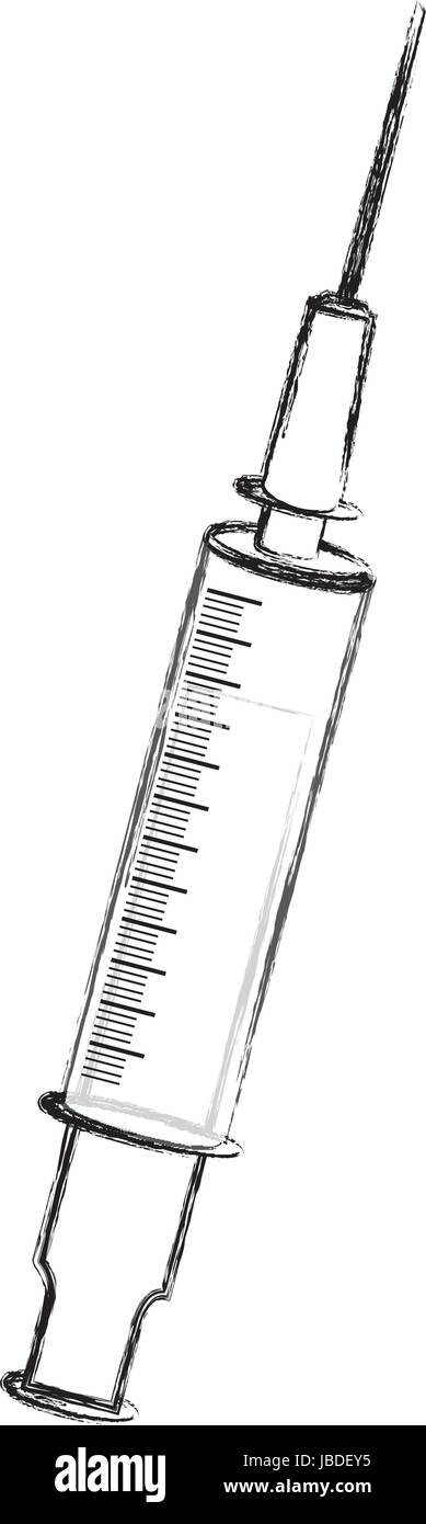Skizze zu zeichnen Spritze cartoon Stock-Vektorgrafik - Alamy