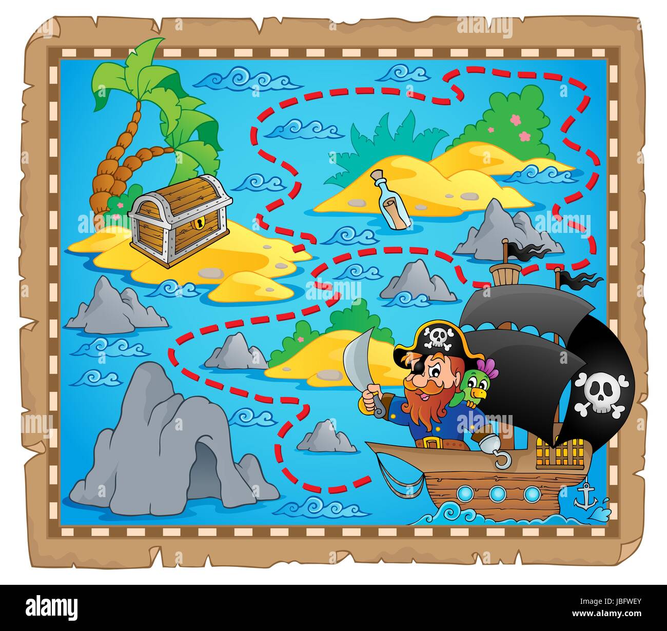 Pirate Karte Thema Bild 3 - Bild-Darstellung Stockfotografie - Alamy