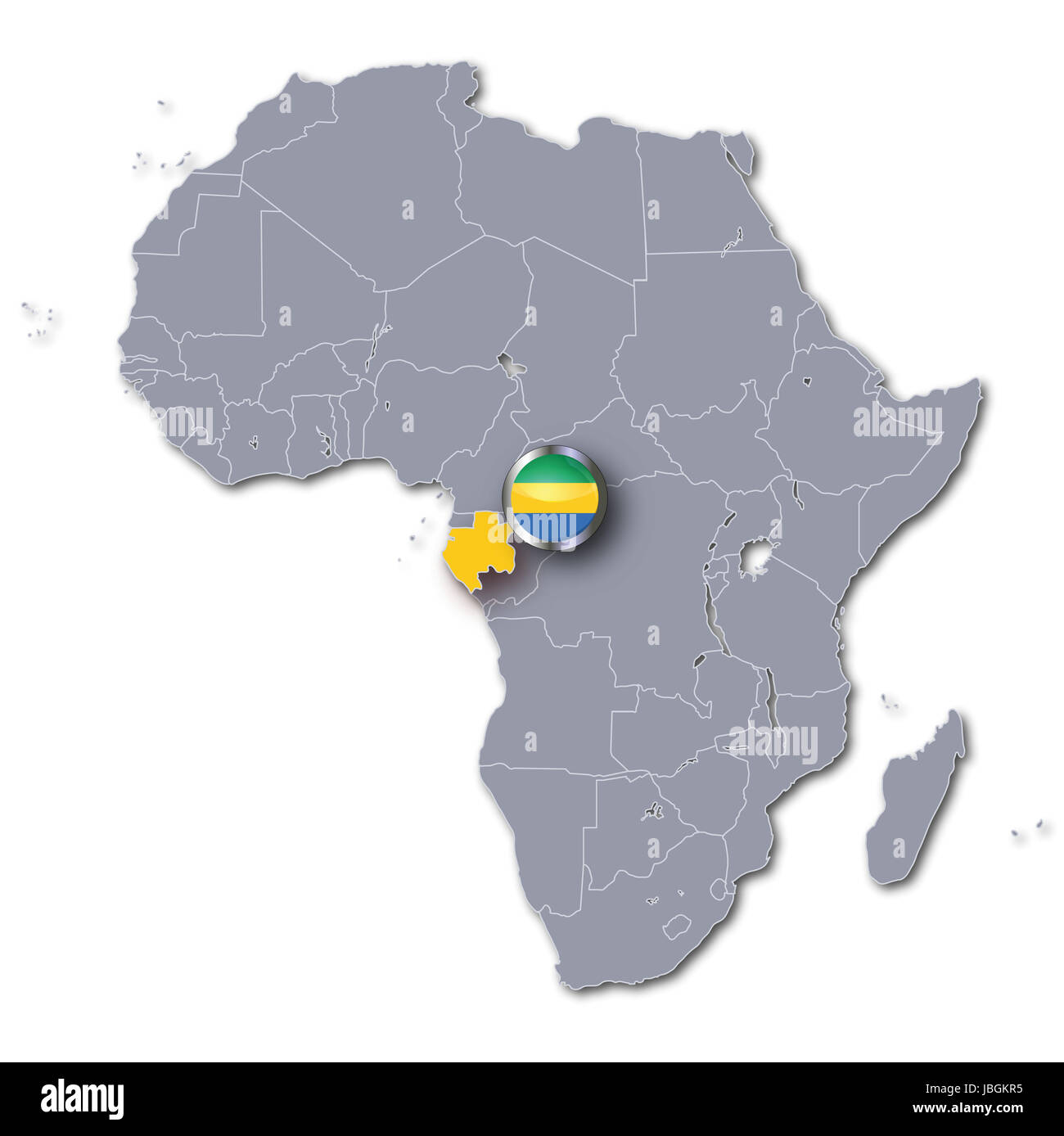 Afrika Karte von Gabun Stockfotografie - Alamy