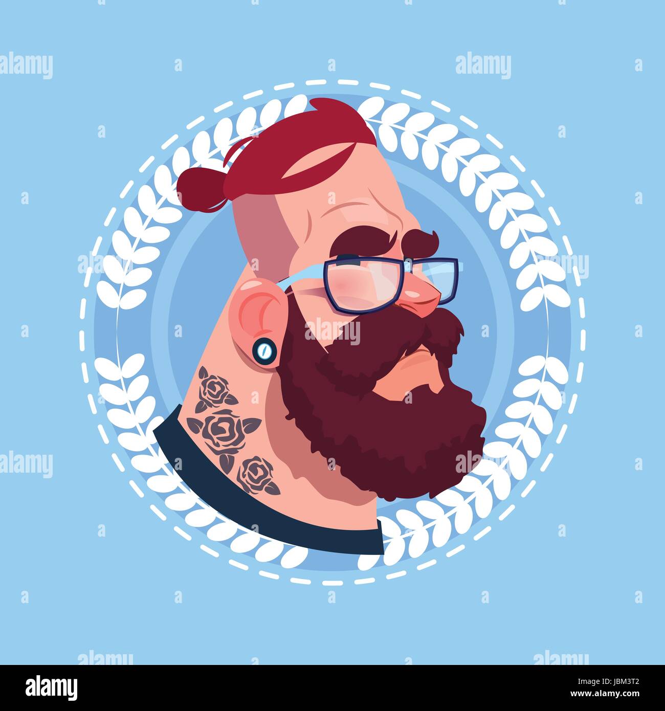 Profil-Symbol männlicher Emotion Avatar, Hipster Mann Cartoon Portrait ...