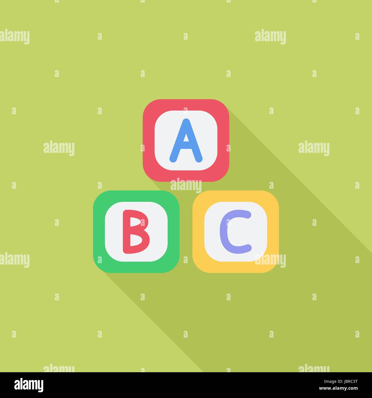 Blöcke-Symbol. Flache Vektor zugehörige Symbol mit langen Schatten für ...