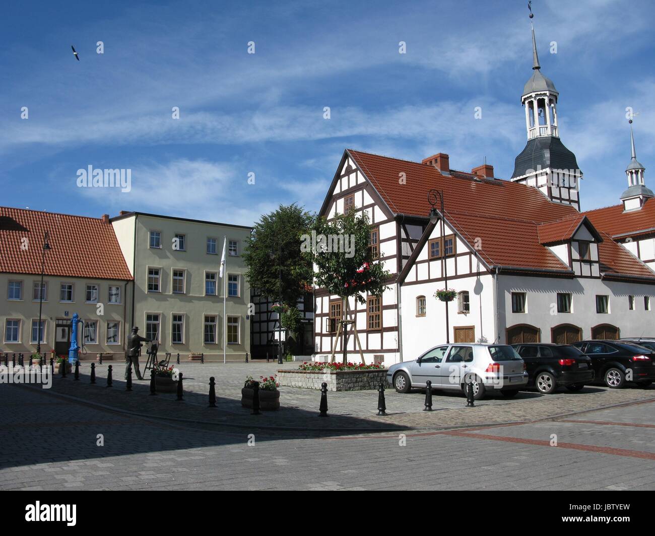 Rathausplatz in Neuwarp, Nowe Warpno Stockfotografie - Alamy