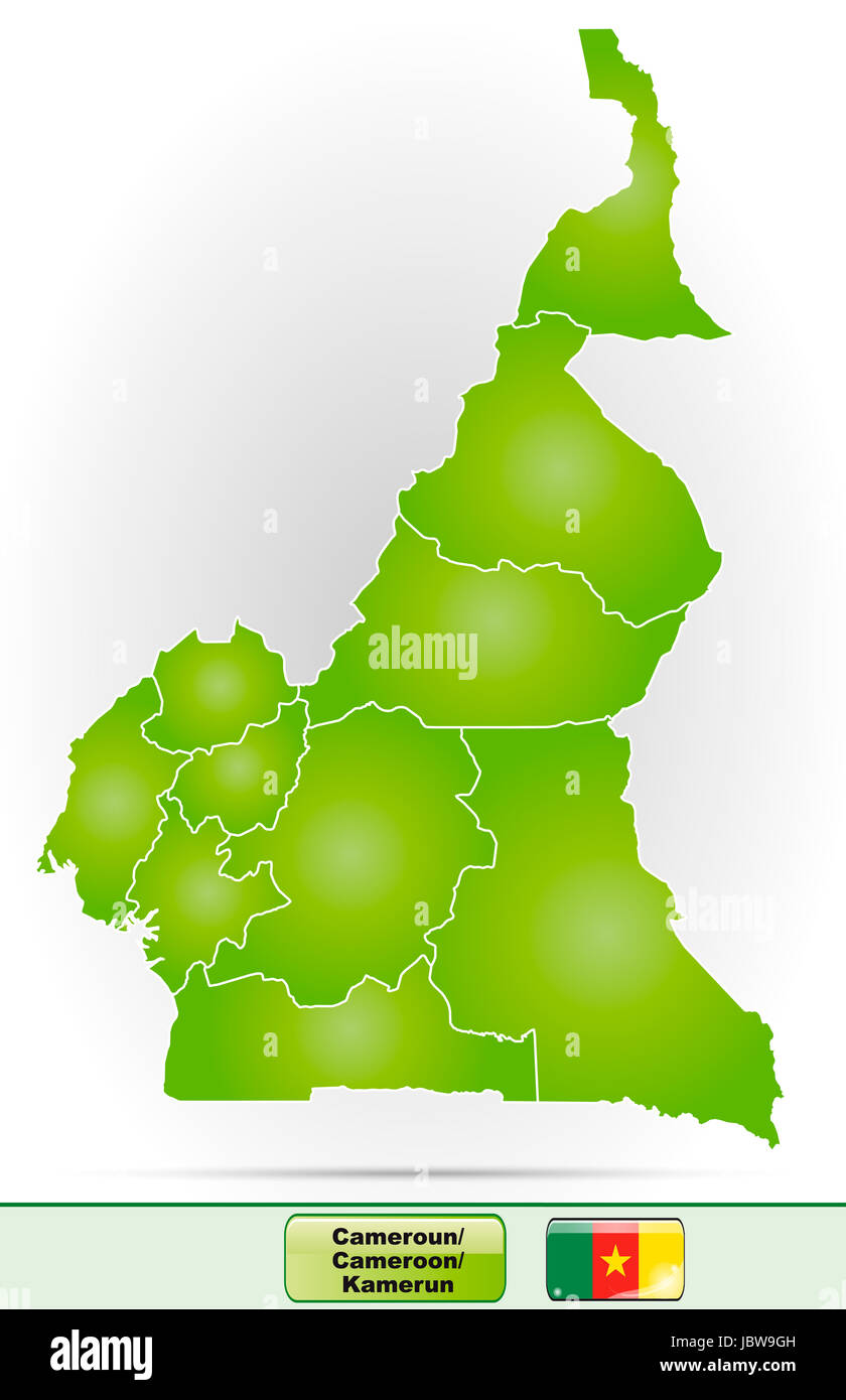 Karte von Kamerun Mit Grenzen in Grün Stockfotografie - Alamy