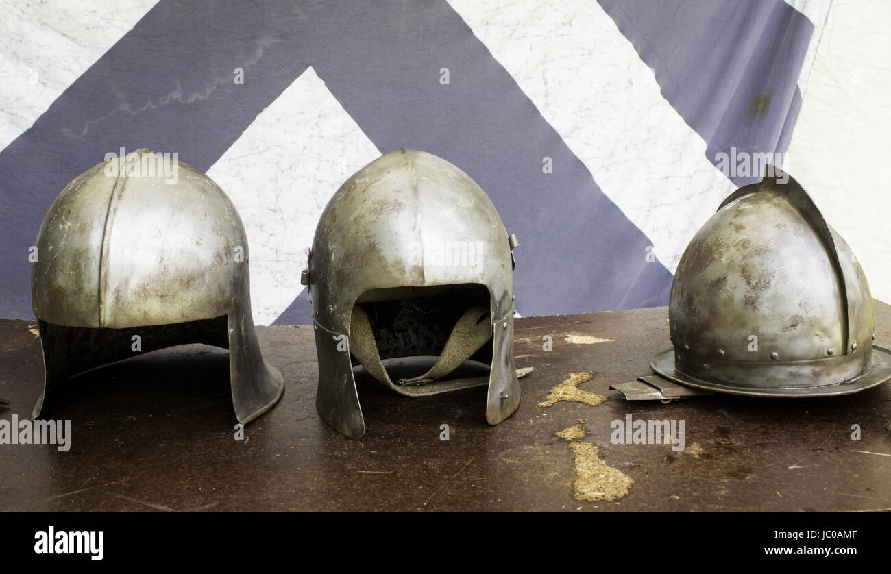 Antiken mittelalterlichen Metall Rüstung Helm, Krieg und champion ...
