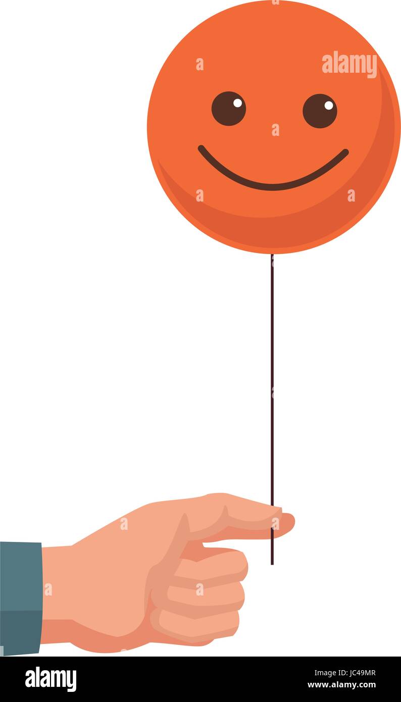 Hand mit Smiley Gesicht emoticon Stock-Vektorgrafik - Alamy