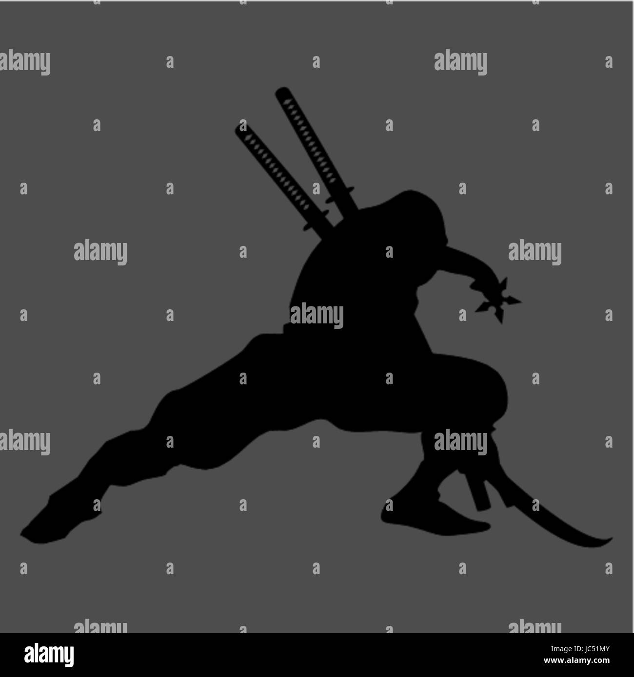 Ninja Samurai Assassin Schatten Shinobi Silhouette Katana Schwert Waffe ...
