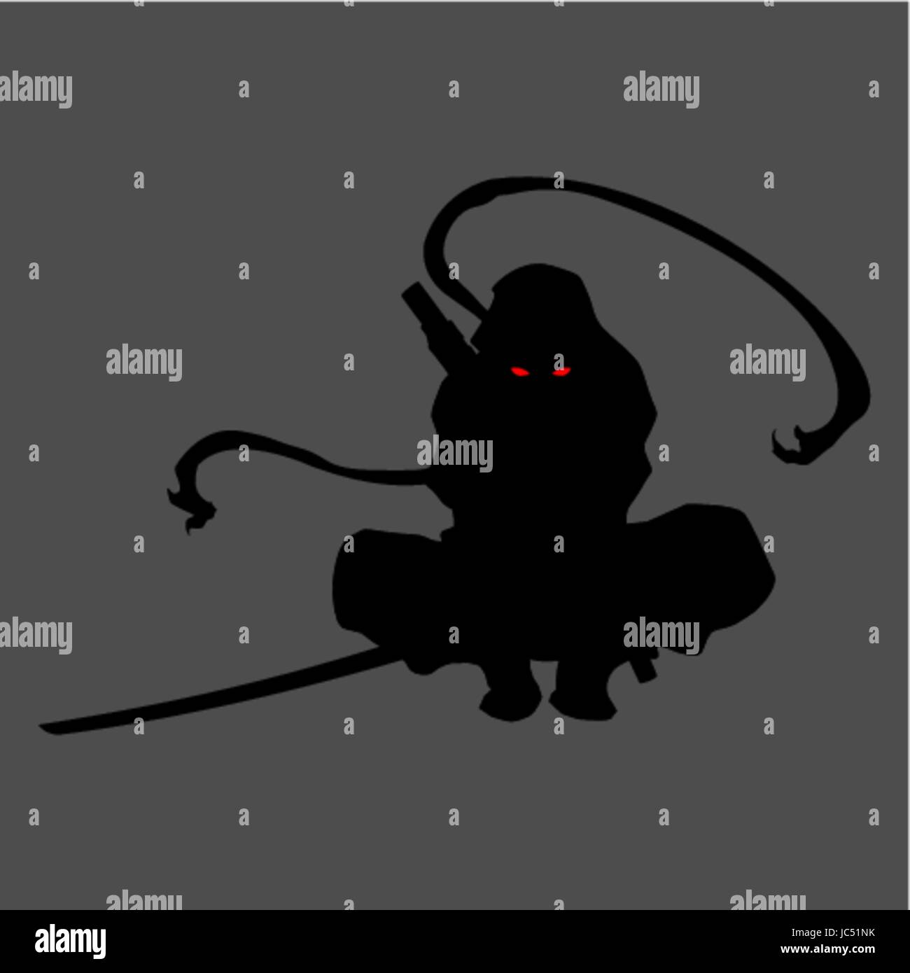 Ninja Samurai Assassin Schatten Shinobi Silhouette Katana Schwert Waffe ...