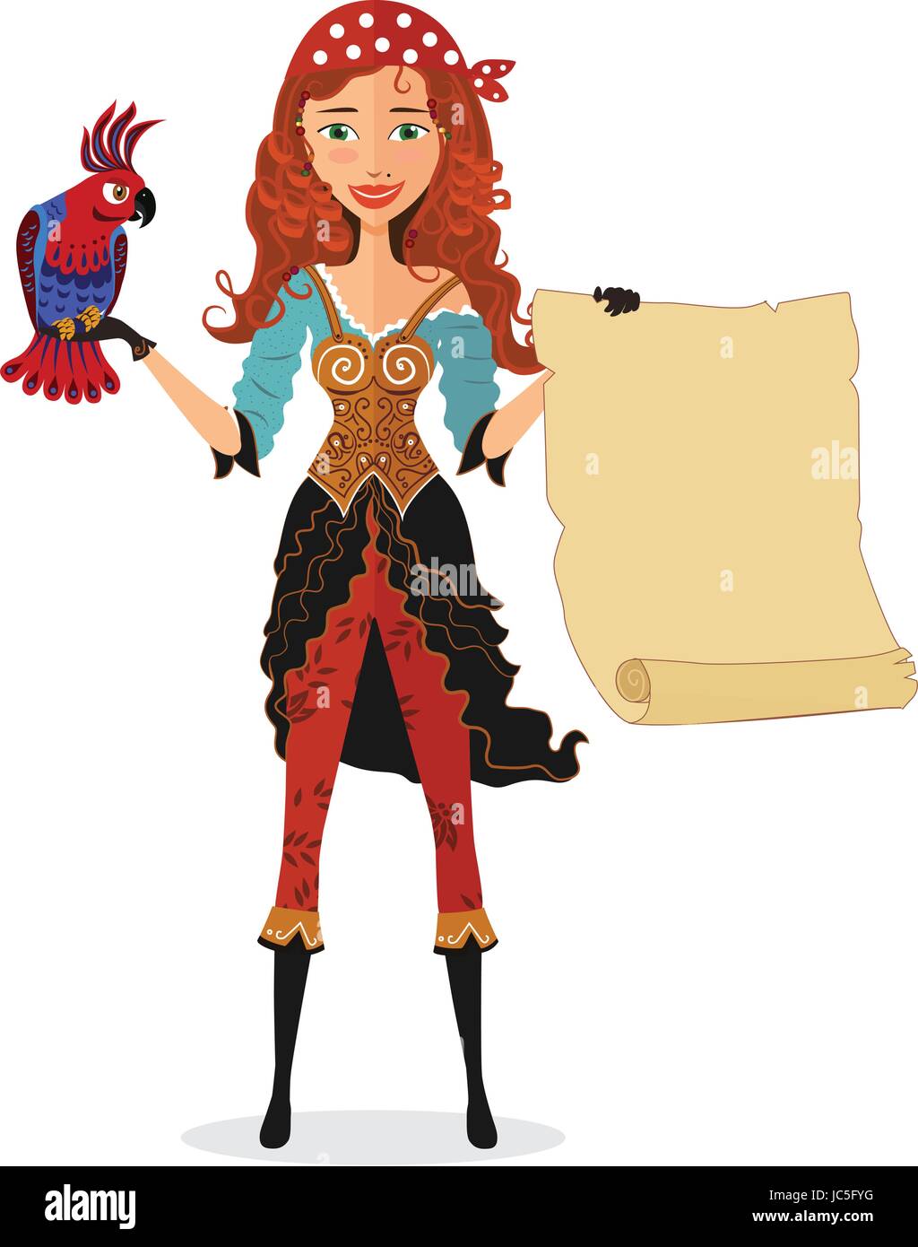 Woman pirate cartoon illustration -Fotos und -Bildmaterial in hoher ...