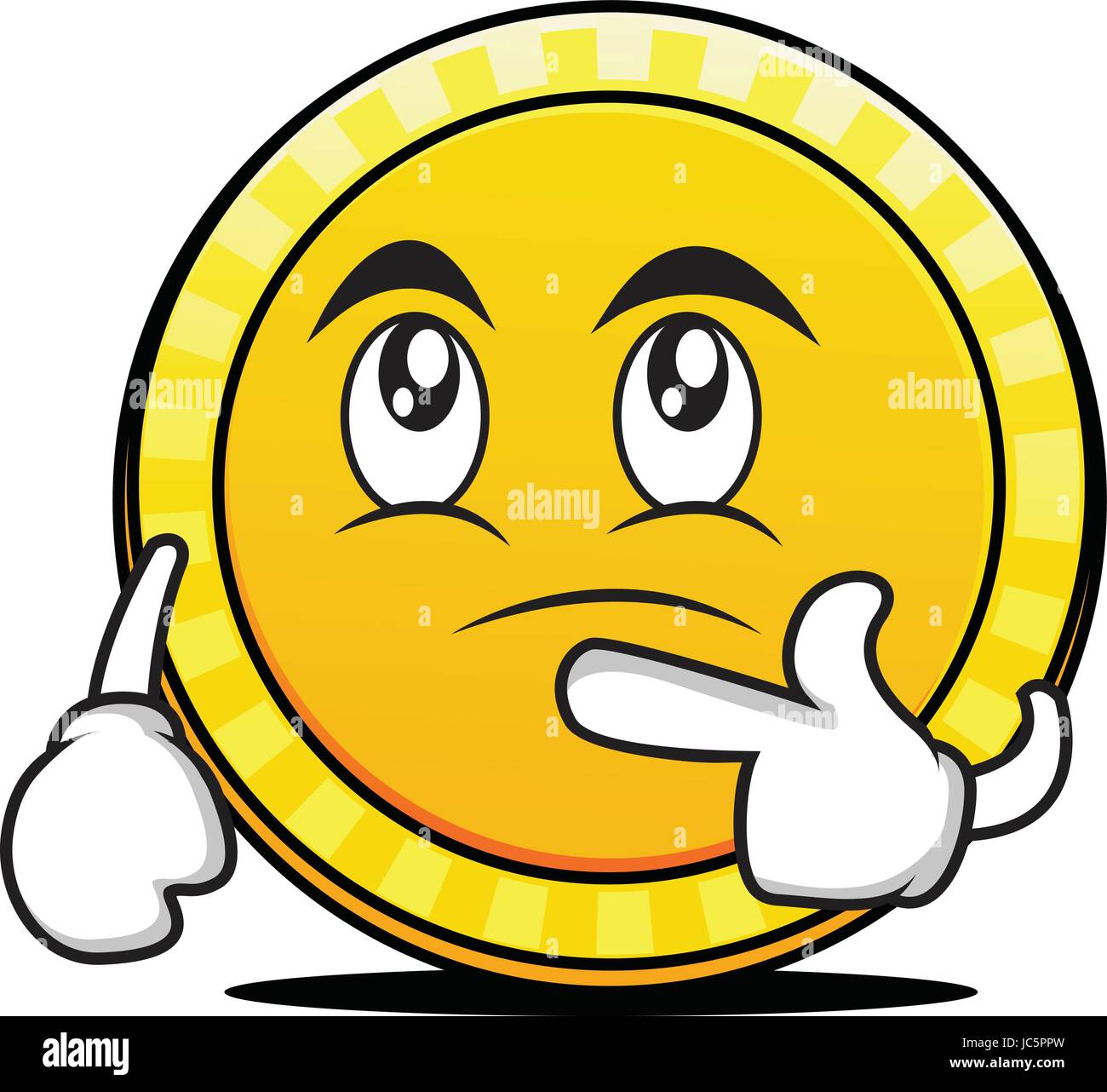 Happy cartoon emoticon thinking -Fotos und -Bildmaterial in hoher ...