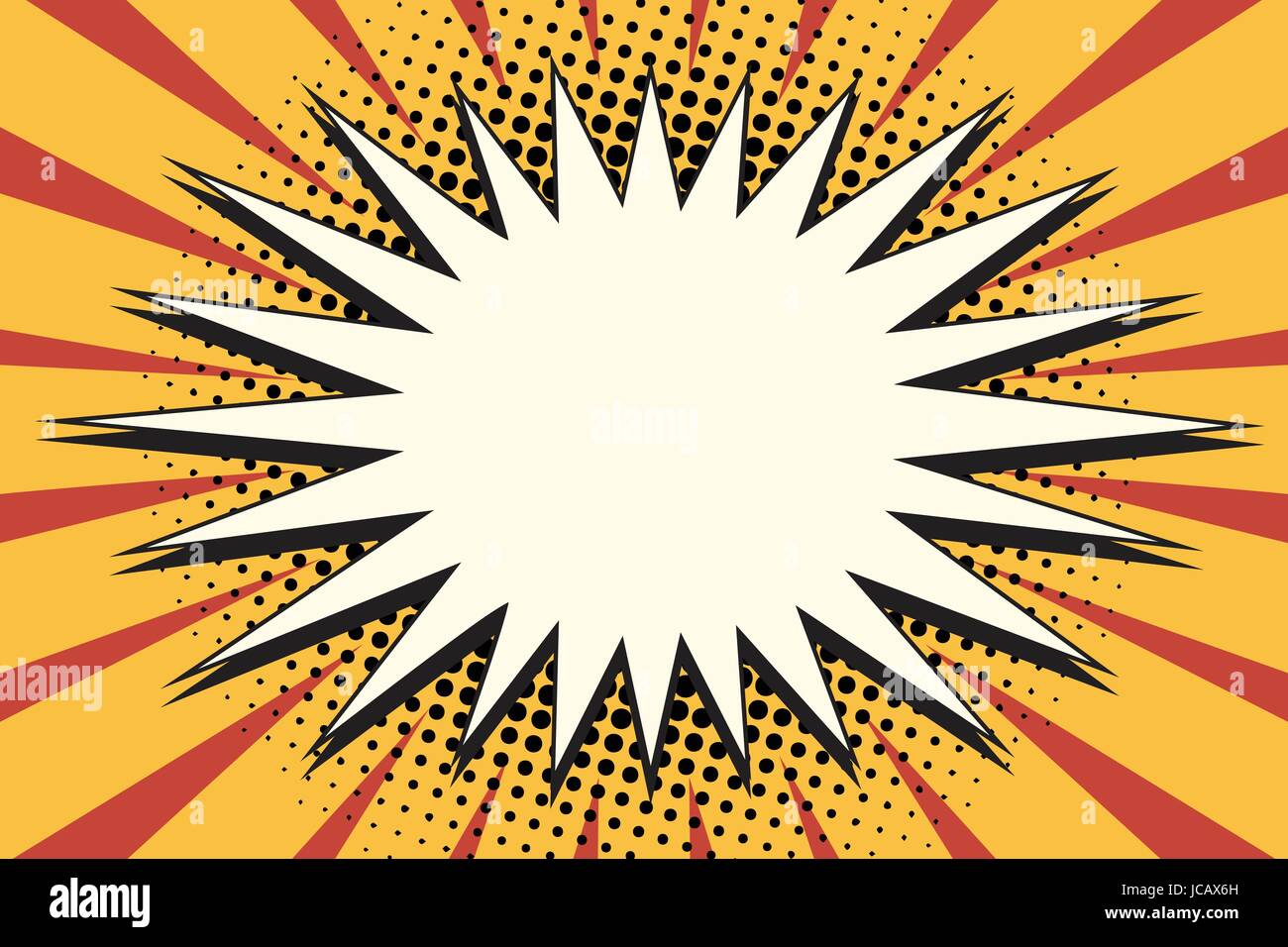 weißen Cartoon gelbe Spritzer auf Pop-Art-Hintergrund. Retro-Vektor ...