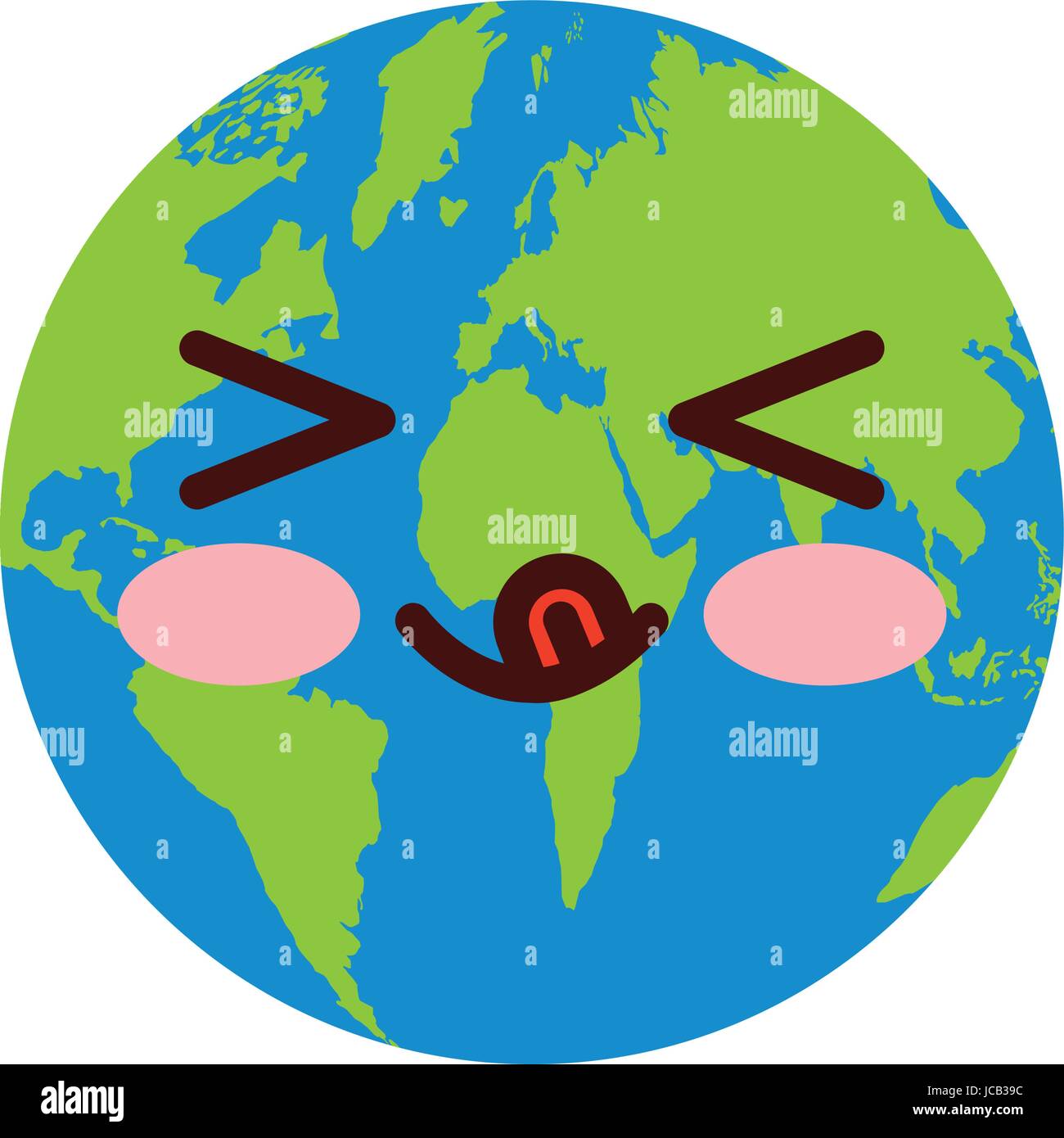 Welt Planet Erde Comic-Figur Stock-Vektorgrafik - Alamy