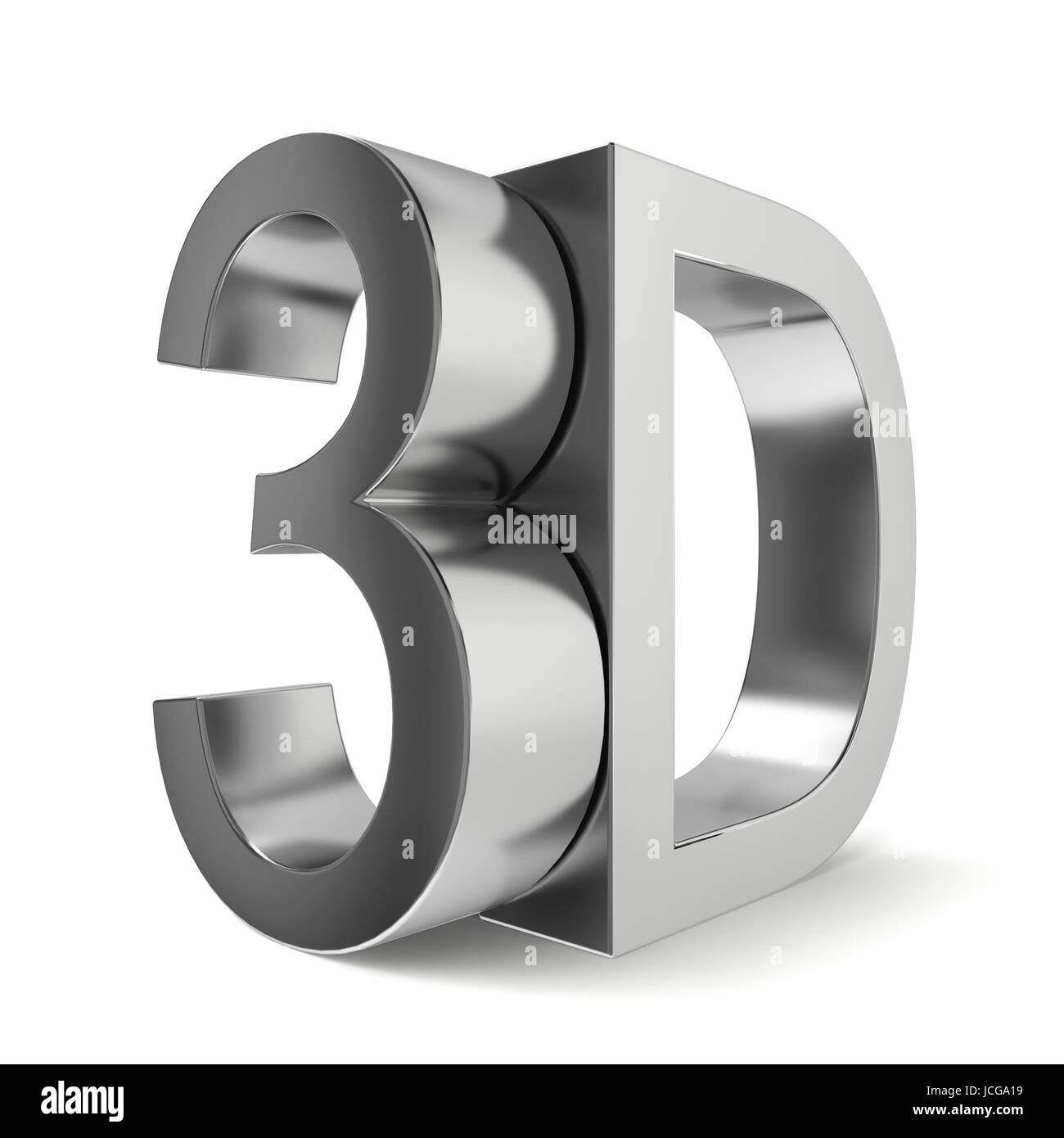 3D Zeichen. 3D Abbildung auf weißem Hintergrund Stockfotografie - Alamy