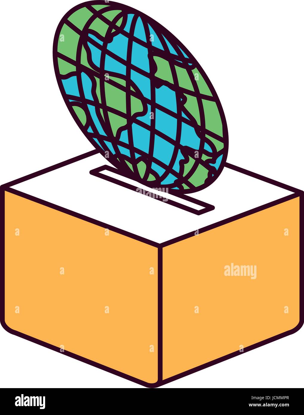 Silhouette Farbe Abschnitte flach Globus Erde Welt Hinterlegung in ...