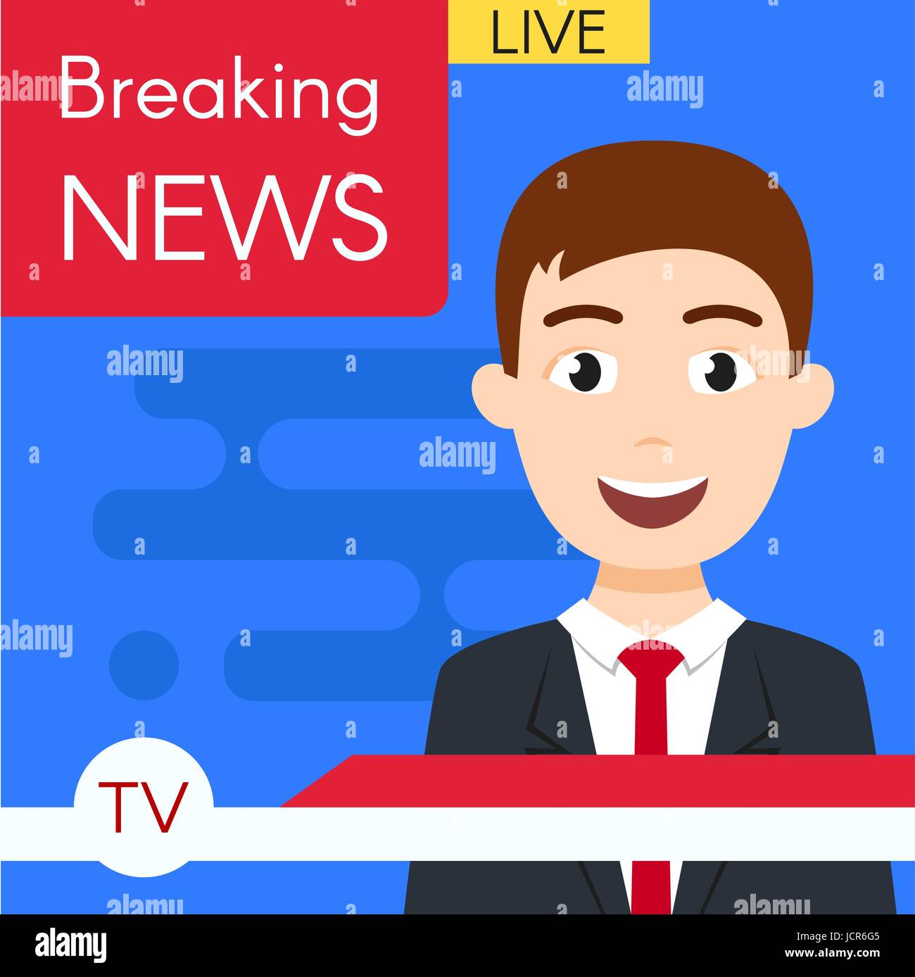 News Presenter Icon Cartoon Style Stockfotos und -bilder Kaufen - Alamy