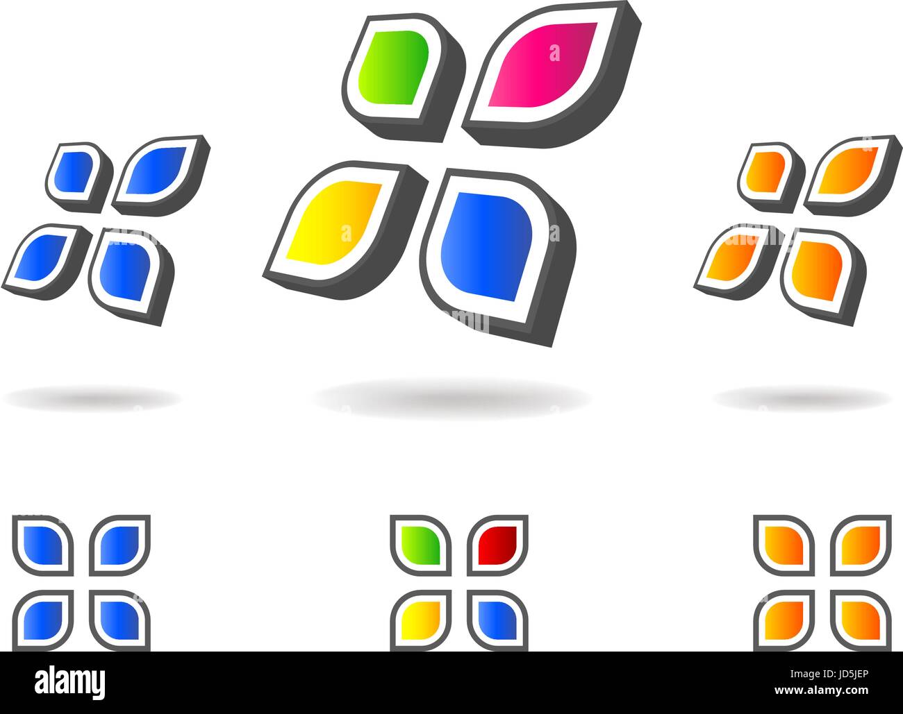 Satz von Symbol und Formen. Trendige Icons und Logos. Geschäft Zeichen ...