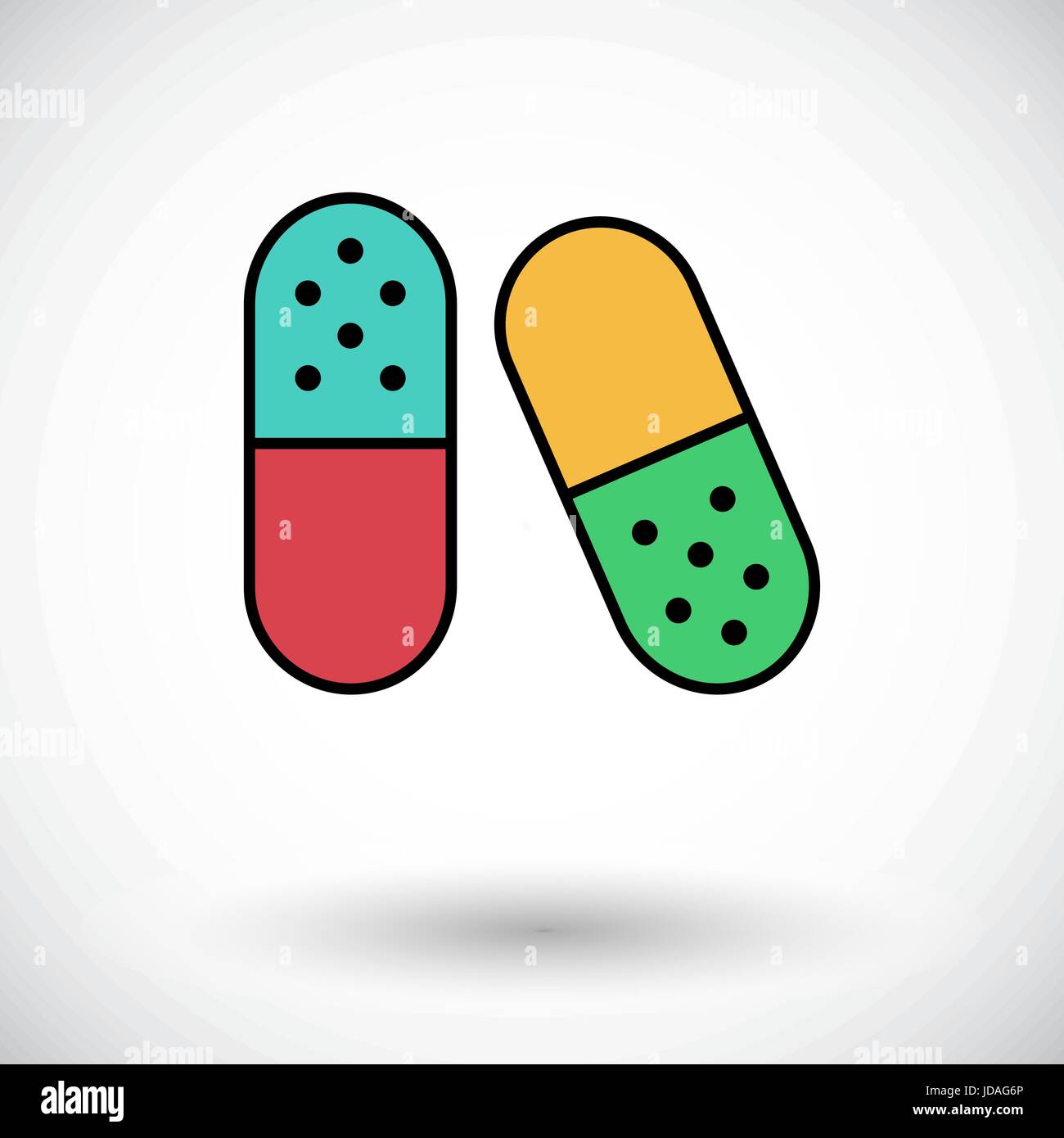 Pillen-Symbol. Flache Vektor zugehörige Symbol für Web und mobile ...