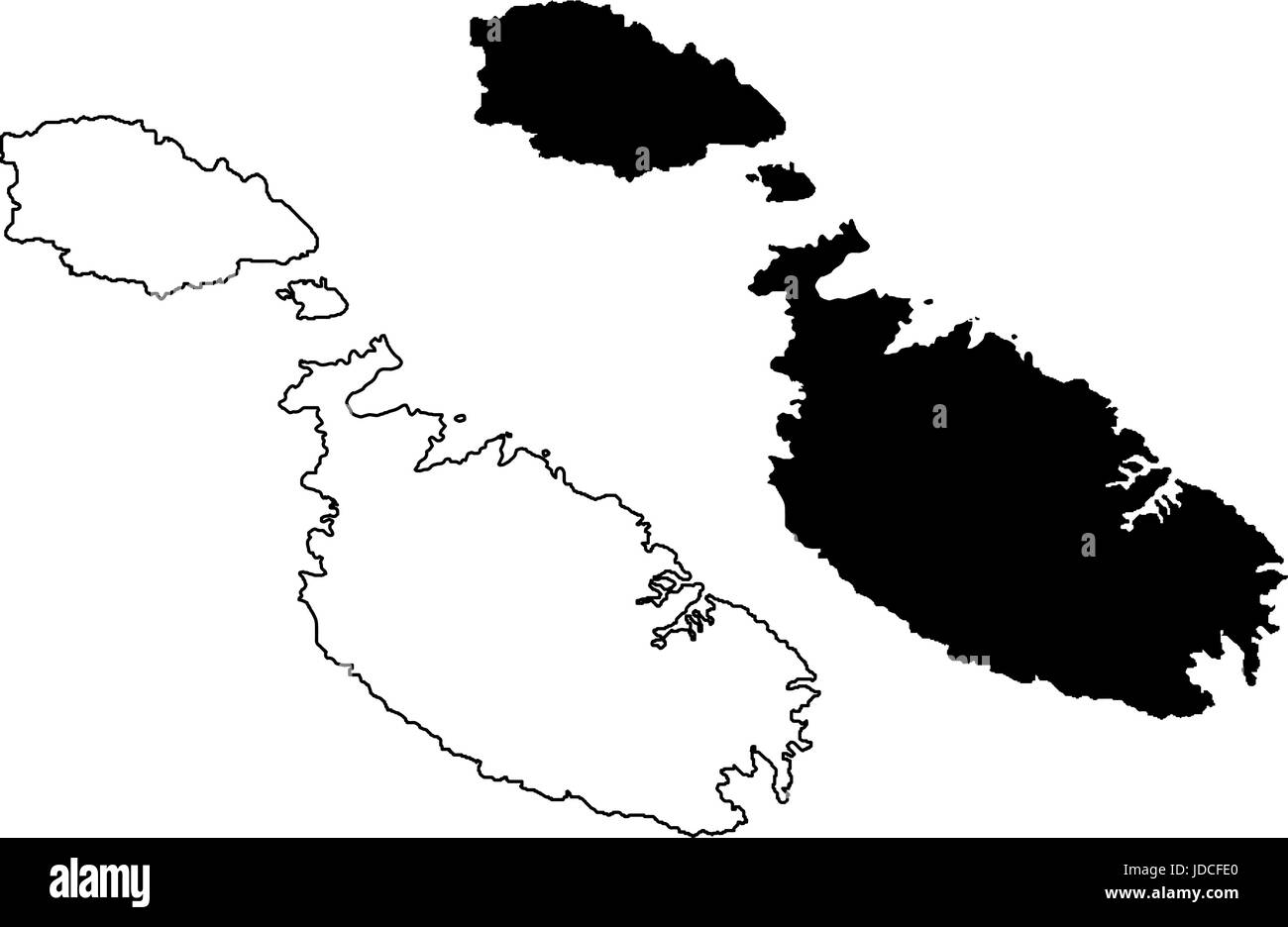Malta Insel Karte Vektor-Illustration, Freihand Skizze Insel Malta ...
