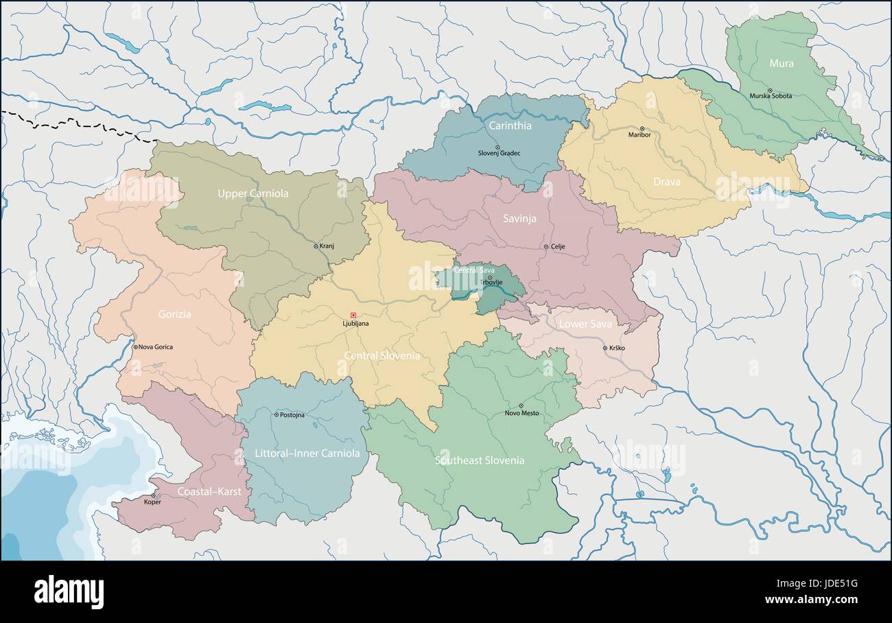 Karte von Slowenien Stock-Vektorgrafik - Alamy