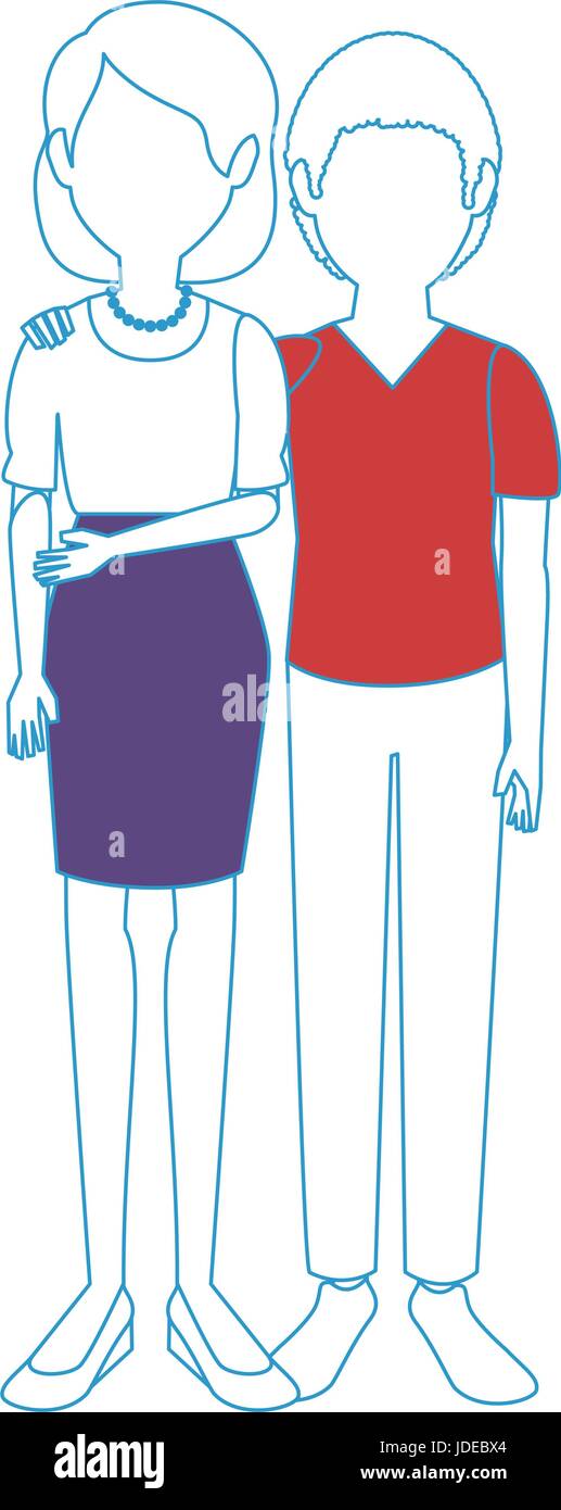 Mutter Sohn cartoon Stock-Vektorgrafik - Alamy