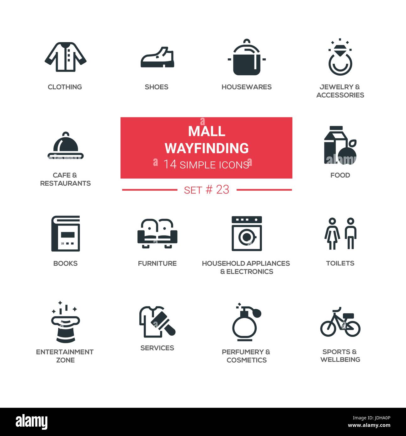 Mall Leitsysteme - moderne und einfache Symbole, Piktogramme ...