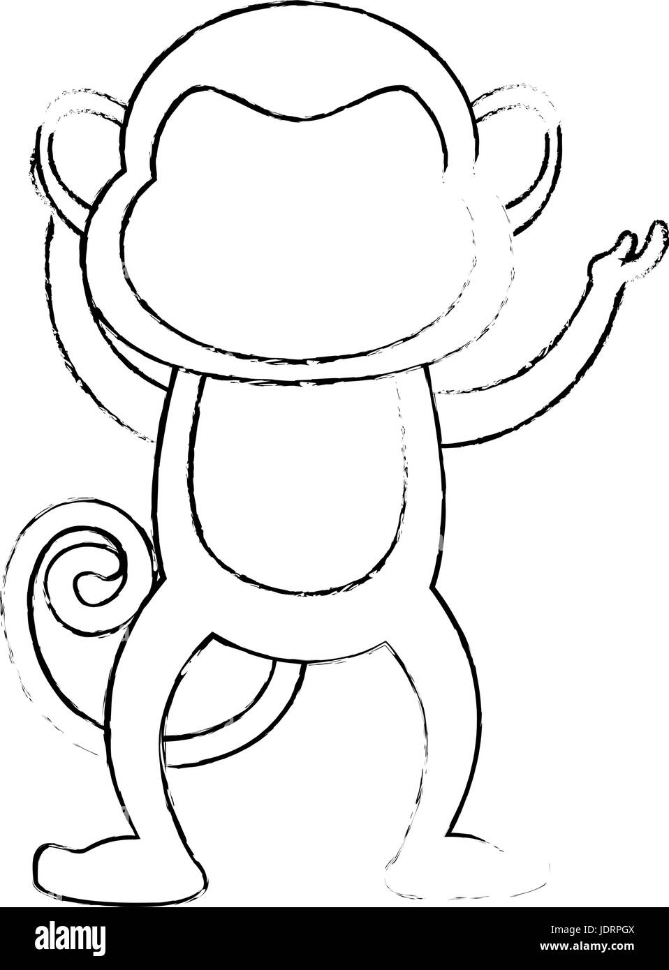 Affe Tier Symbol auf weißem Hintergrund-Vektor-illustration Stock ...