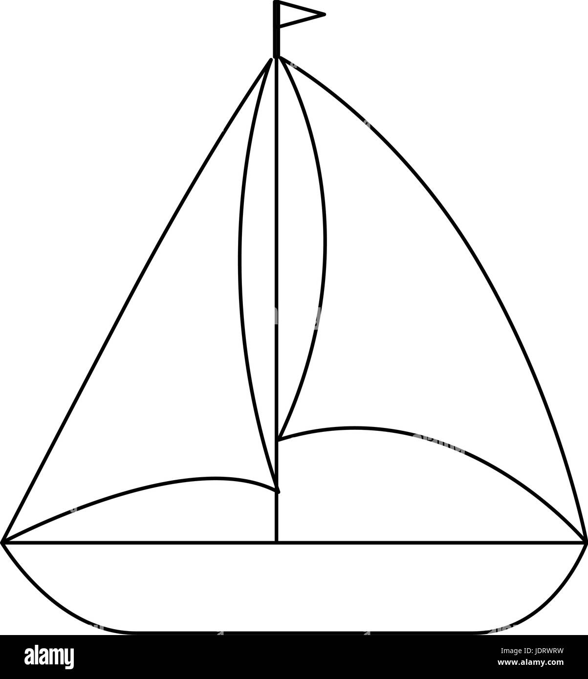 isolierte schwarz-weiß Segelboot Symbol Vektor Grafik illustration ...