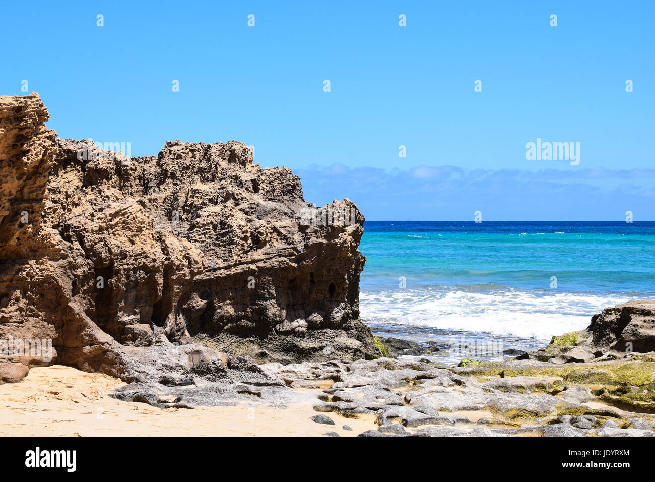 Das Meer und der Strand in Ponta da Calheta, Insel Porto Santo ...