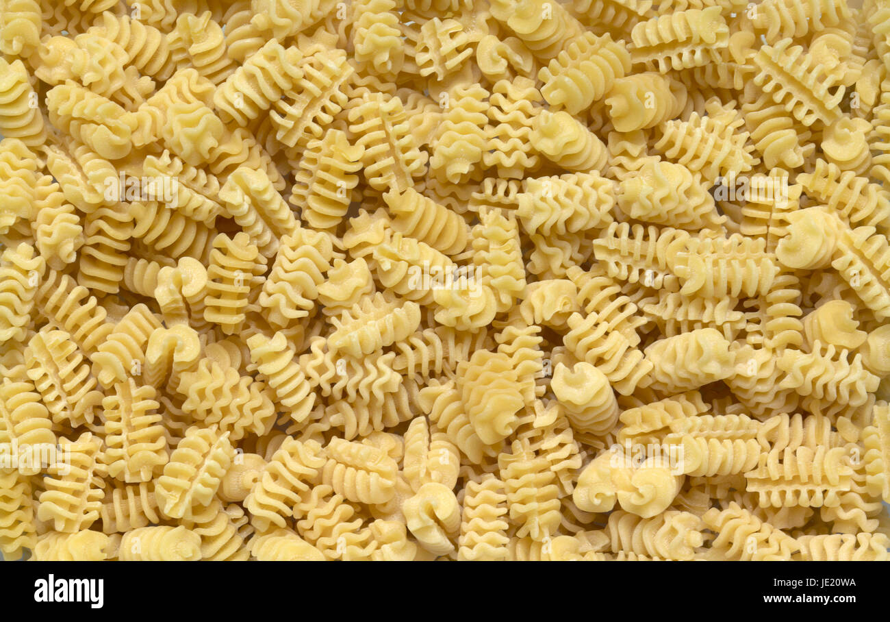 Full-Frame-italienische Pasta-Hintergrund mit vielen Radiatori Nudeln ...
