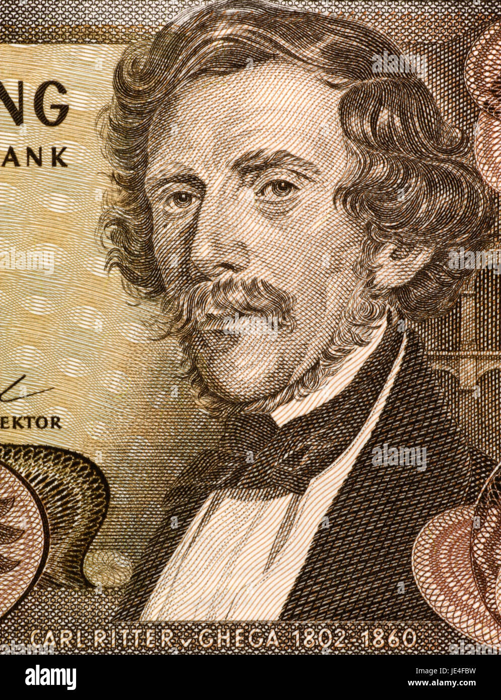 Carl Ritter von Ghega (1802-1860) im Jahre 1967 20 Schilling Banknote ...
