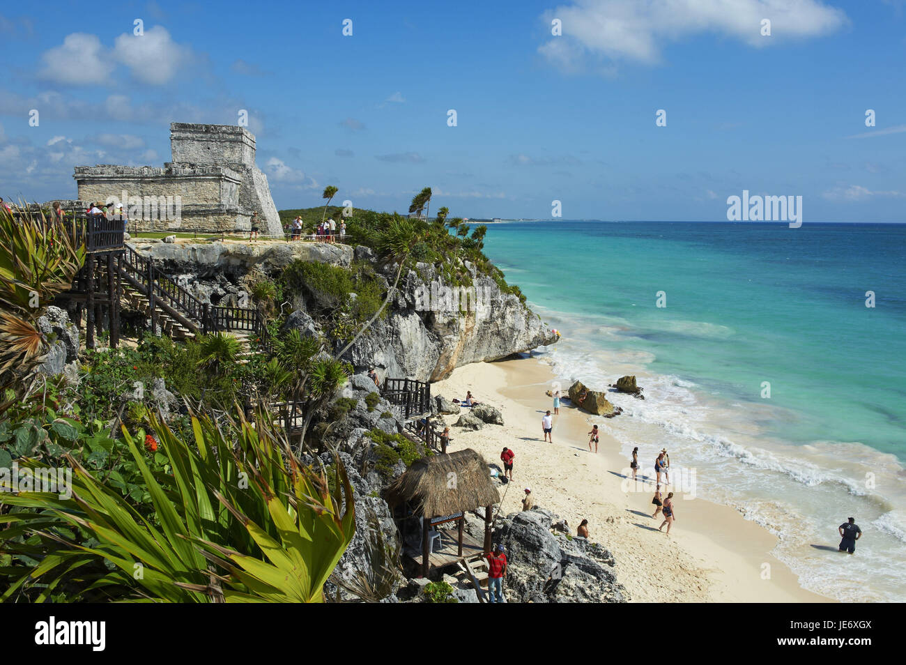 Mexiko, Tulum, Ruine Standort, historischen Maya-Ruinen, Meer, Strand ...