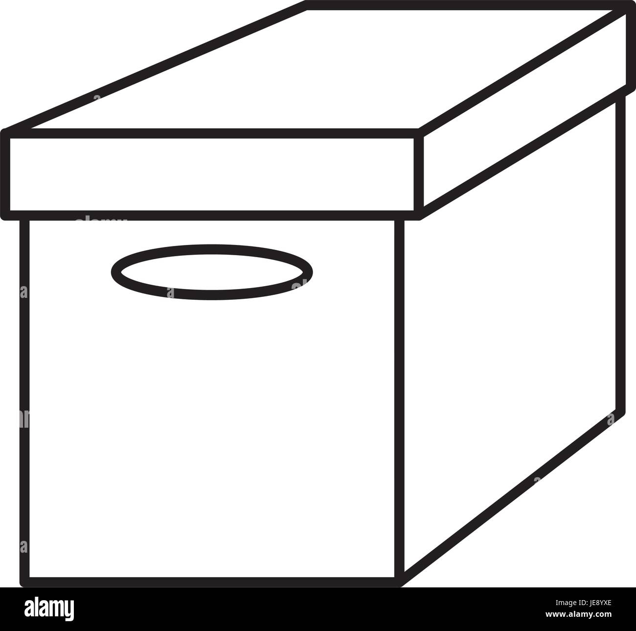 Karton-Box mit Deckel-Symbol auf weißem Hintergrund-Vektor-illustration ...