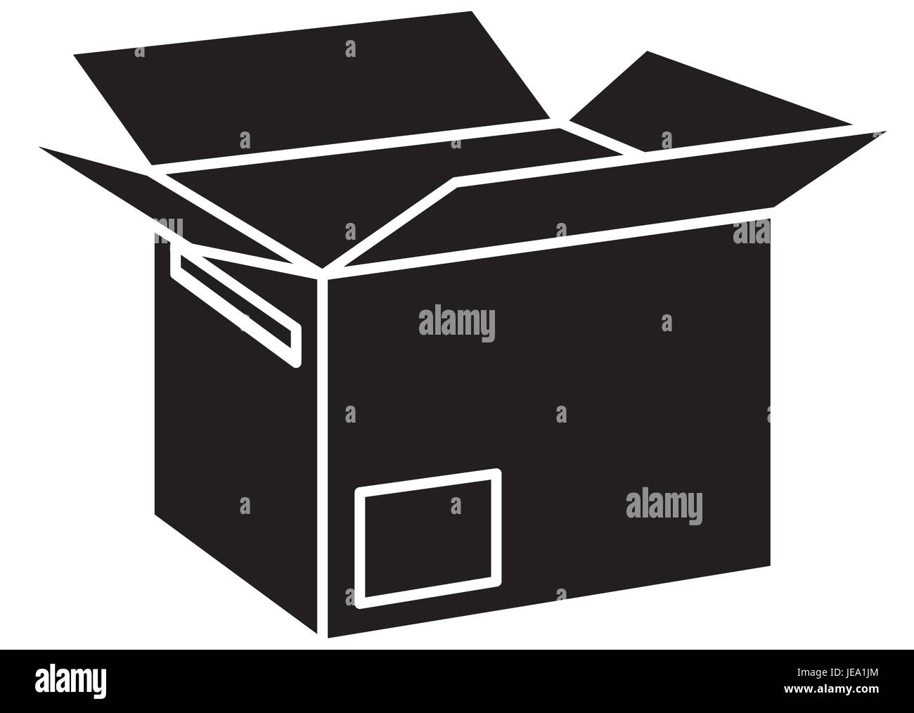 Karton-Box Symbol auf weißem Hintergrund-Vektor-Illustration eröffnet ...