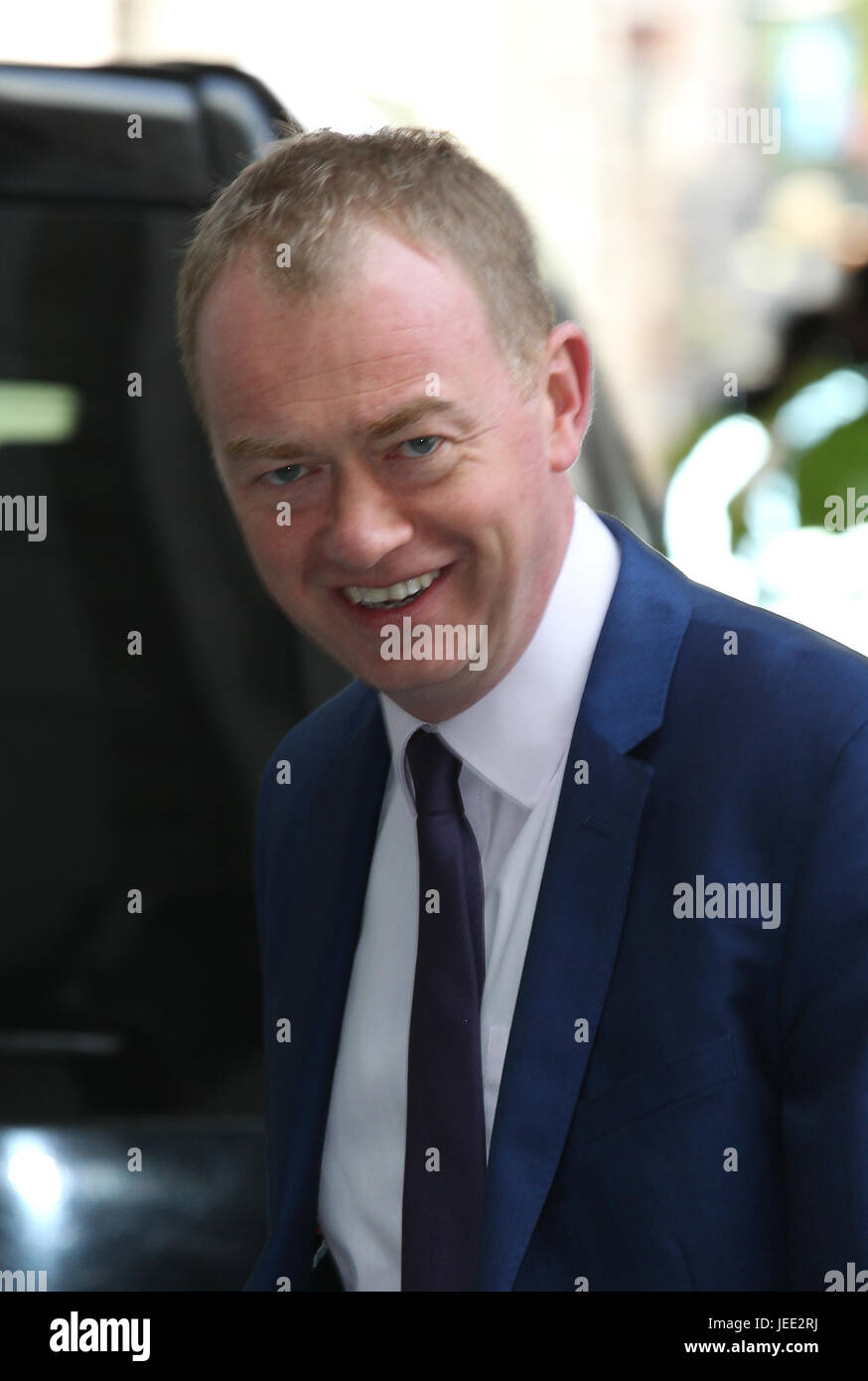 Tim Farron MP Führer der Liberaldemokraten besucht der BBC Andrew Marr ...