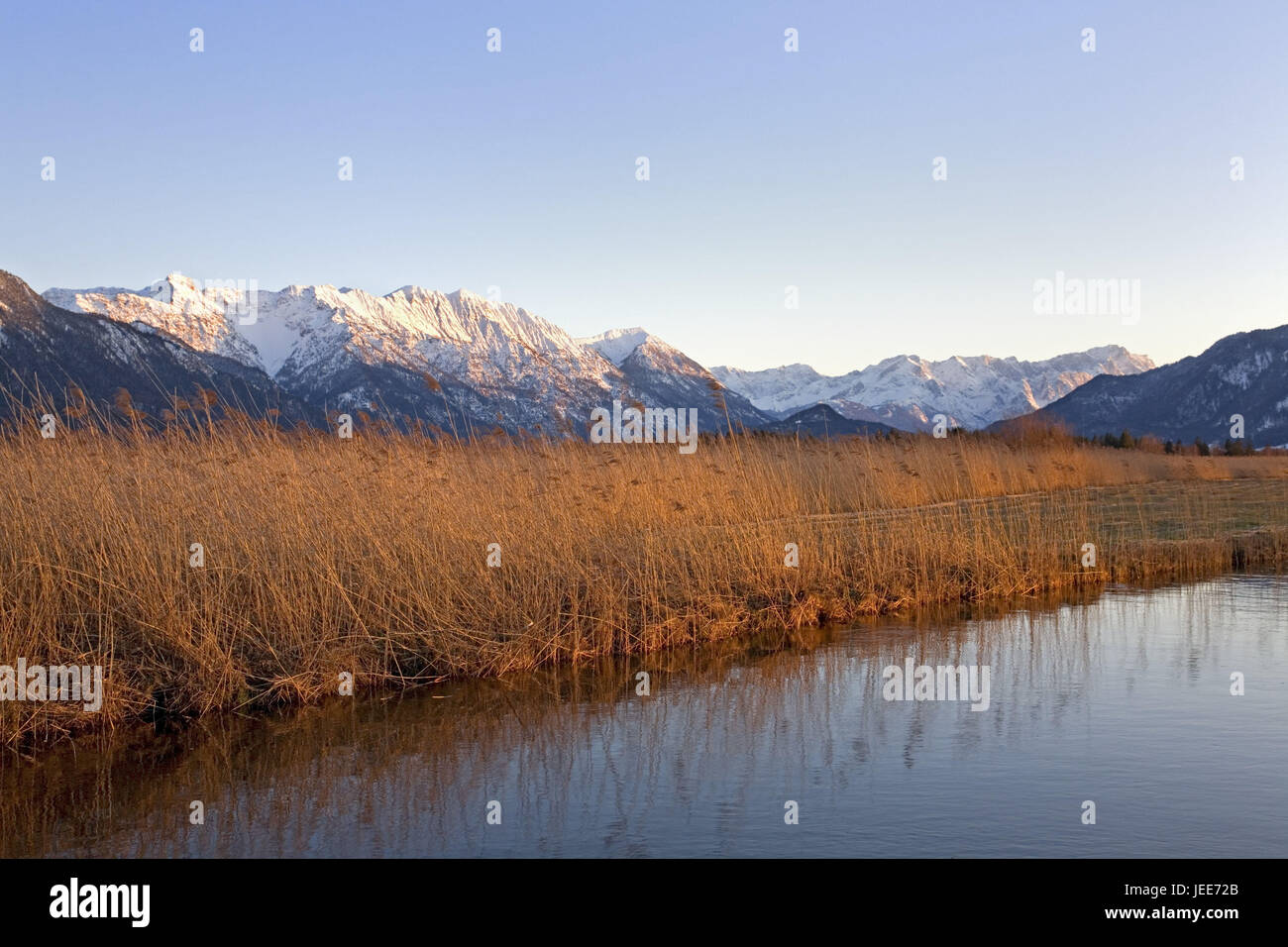 Murnauer Moos mit Zugspitze und Estergebirge, Murnau, Upper Bavaria ...